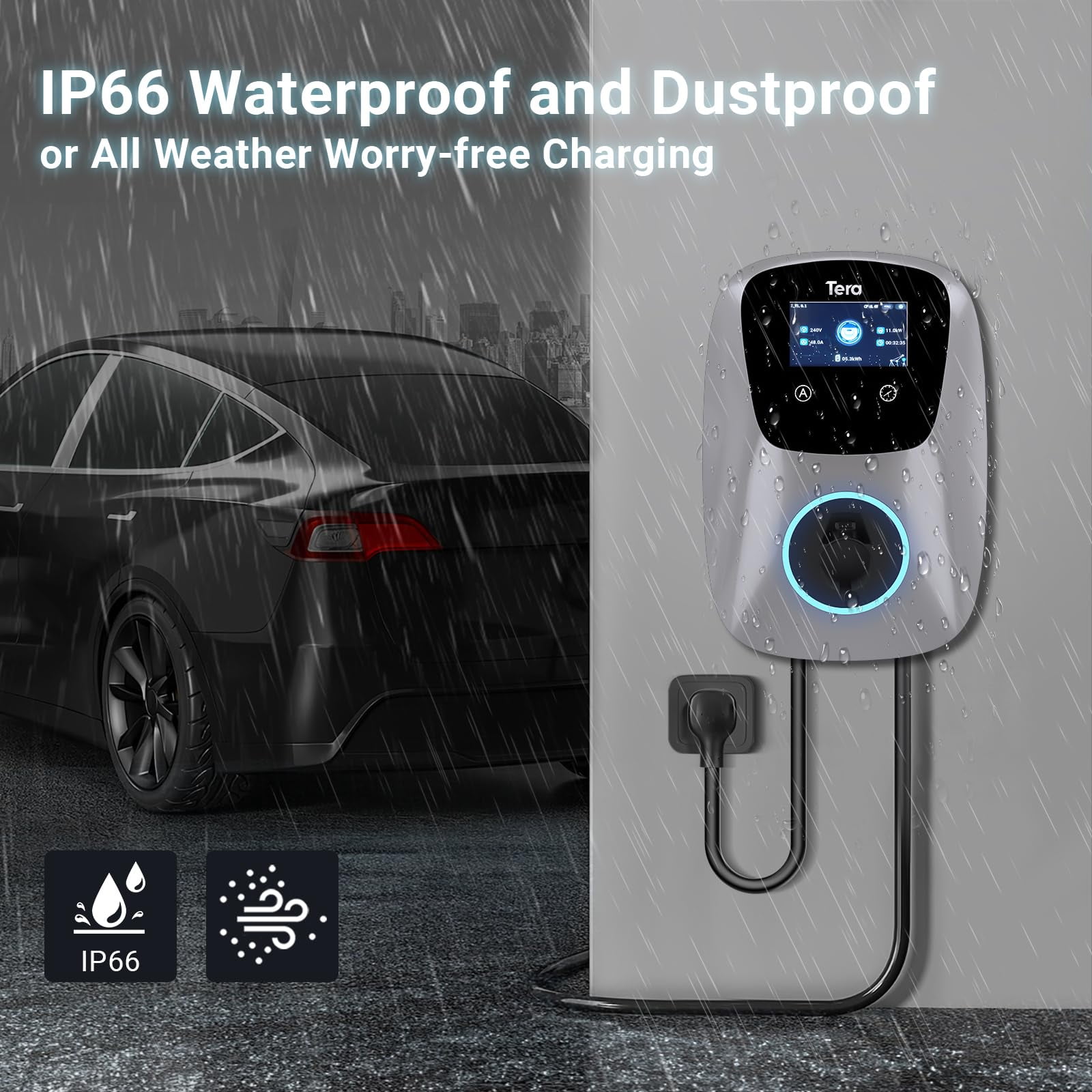 Tera Electric Vehicle Charger for Tesla: J1772 Level 2 EVs ETL ...