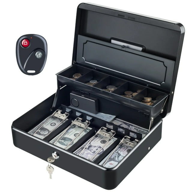 Tera Large Cash Box with Money Tray and Combination Lock - Walmart.com