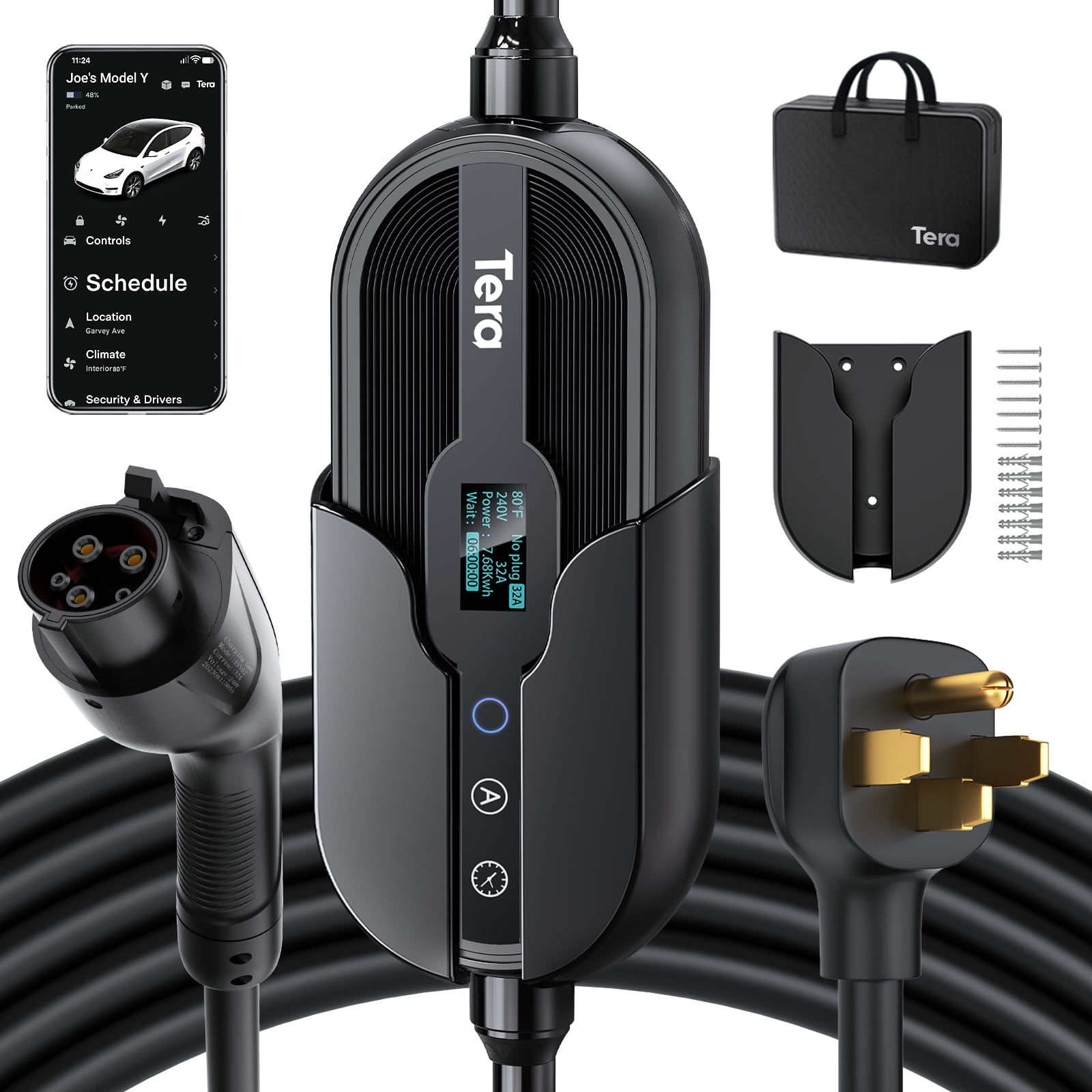 Tera Fast EV Plug Charging Station for Tesla - Level 1 & 2 J1772 ...