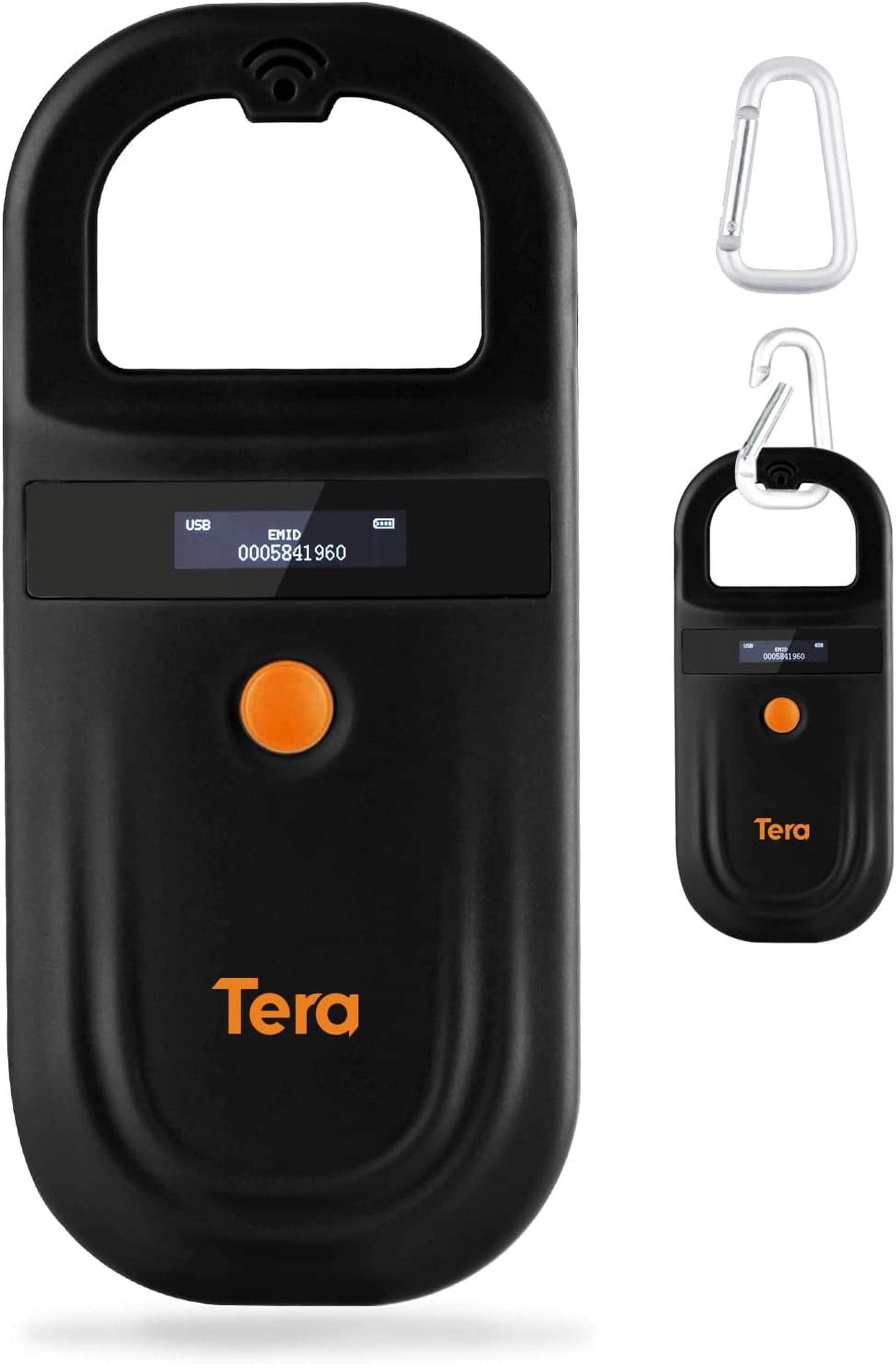 Tera Pet Microchip Reader Scanner with D-Ring RFID Portable Animal Chip ...