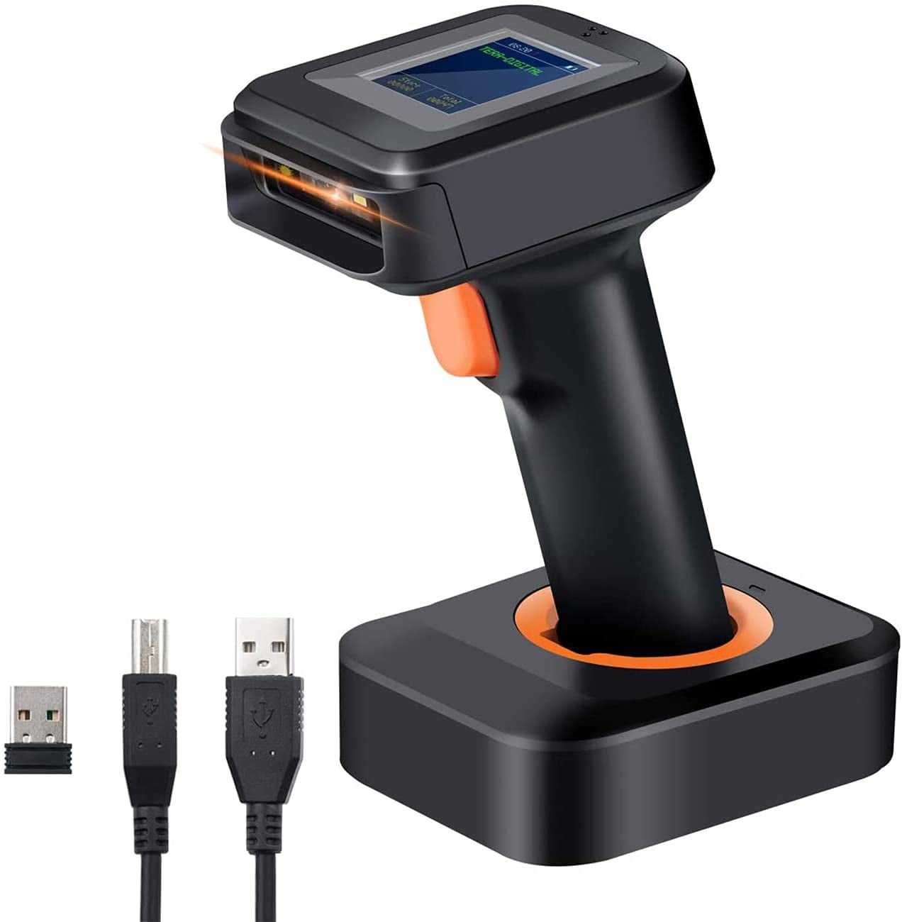 Tera Pro 1D 2D QR Wireless Barcode Scanner with Display Screen Battery ...