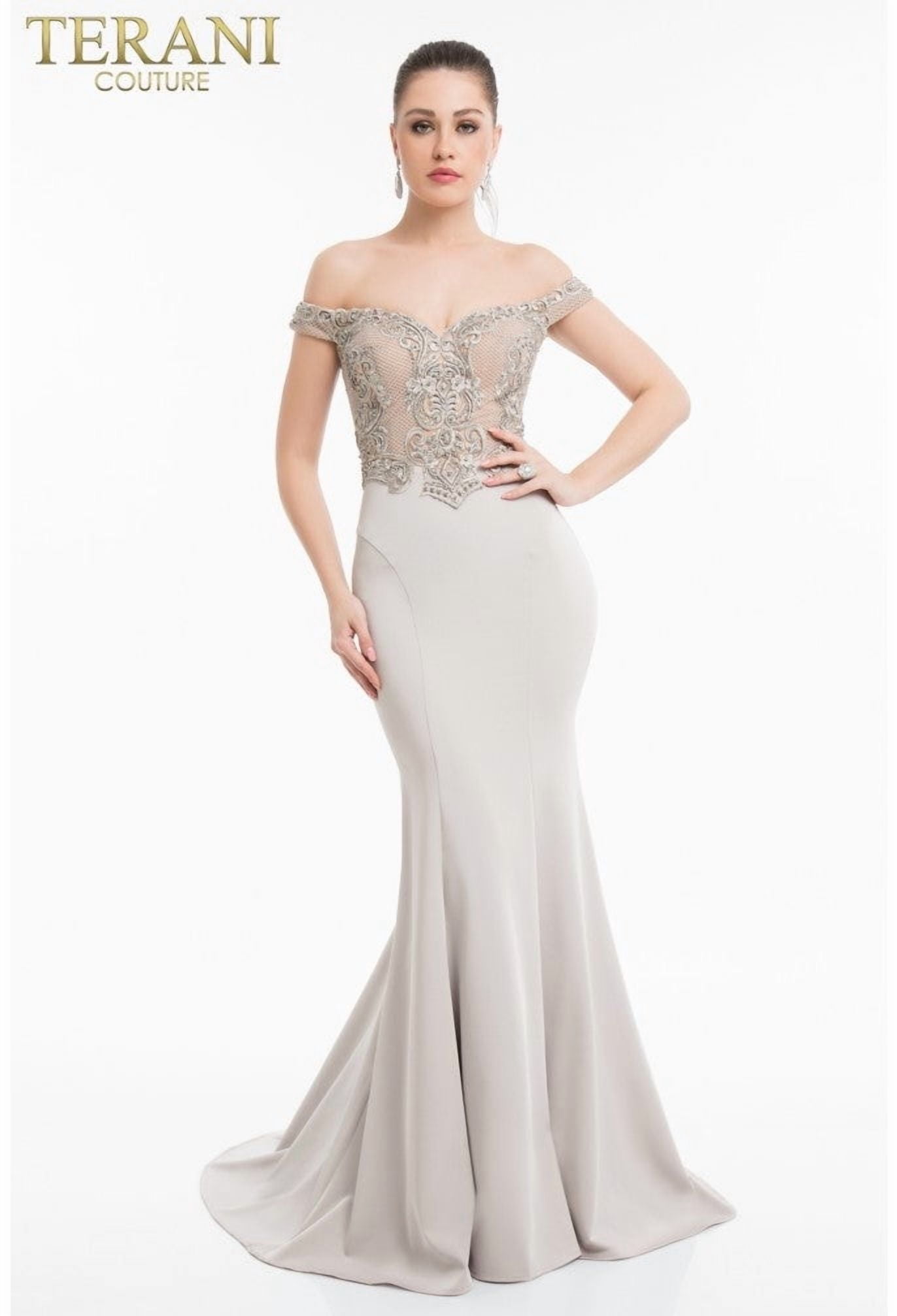 Terani Couture 1821E7130 Beaded Mermaid Long Formal Prom 2026 Gown ...