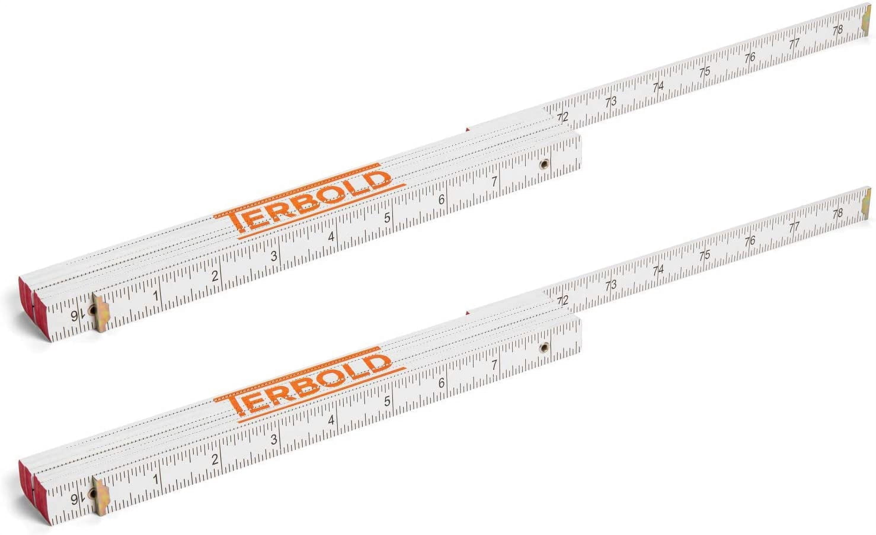 Terbold Folding Ruler, Wood, 6ft 2m (Pack of 2) - Inches and ...