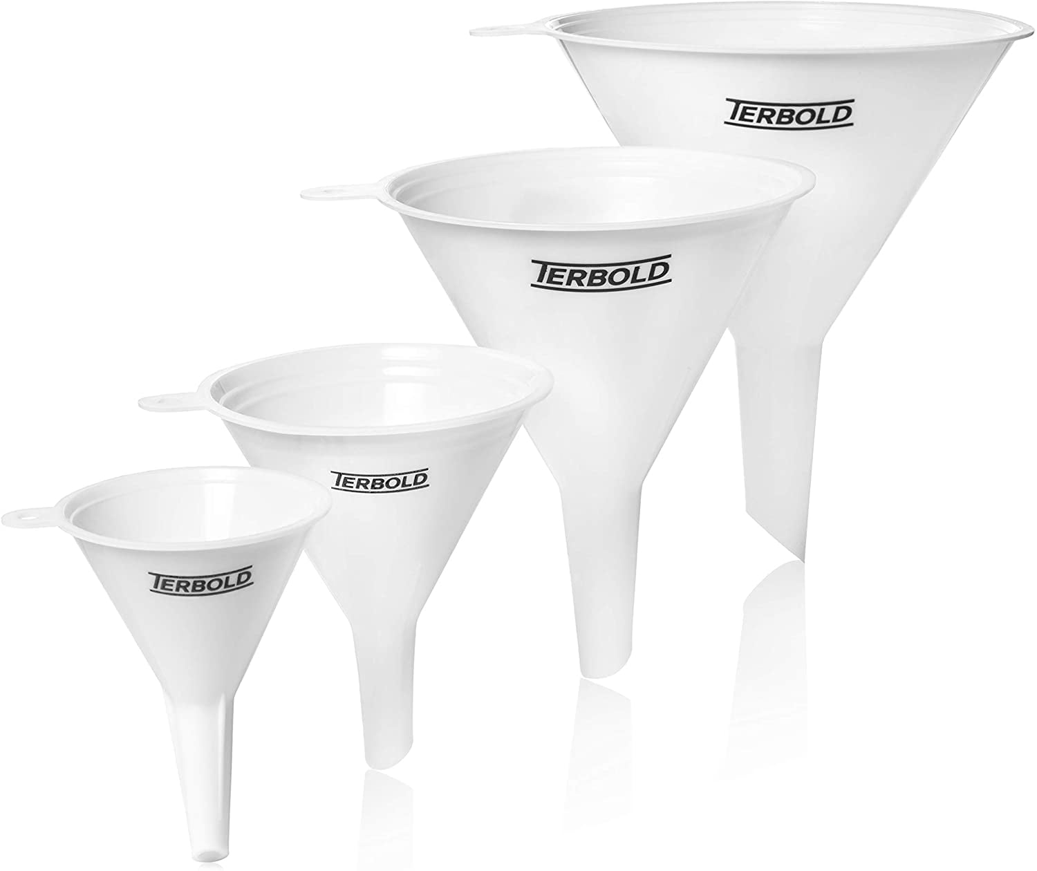 Terbold Plastic Funnel Set, 4 Size Set (Mini, Small, Medium, Large ...