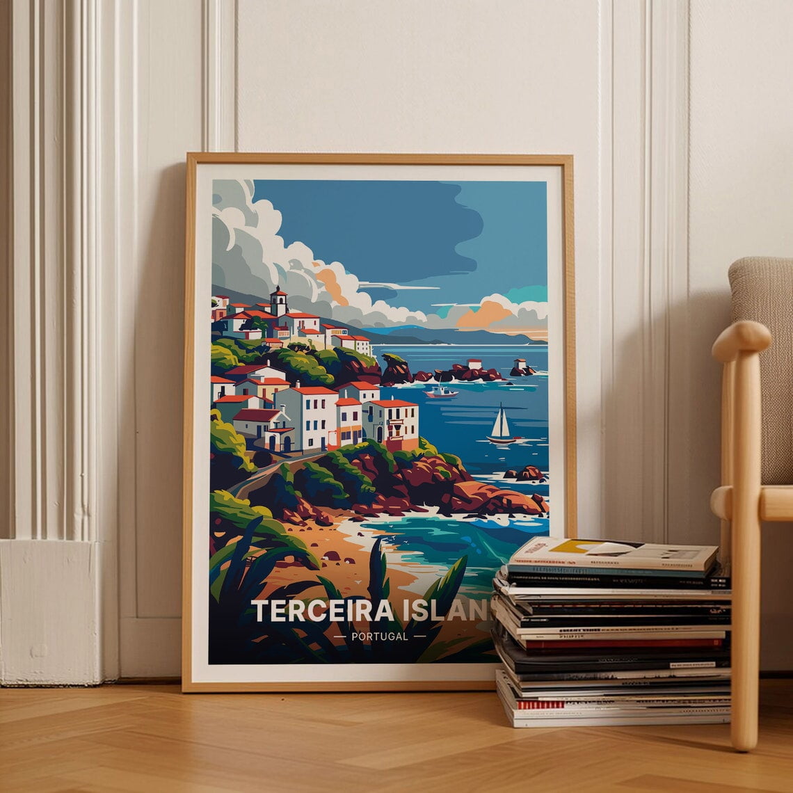 Terceira Island Poster, Azores Travel Wall Art, Portugal Scenic ...