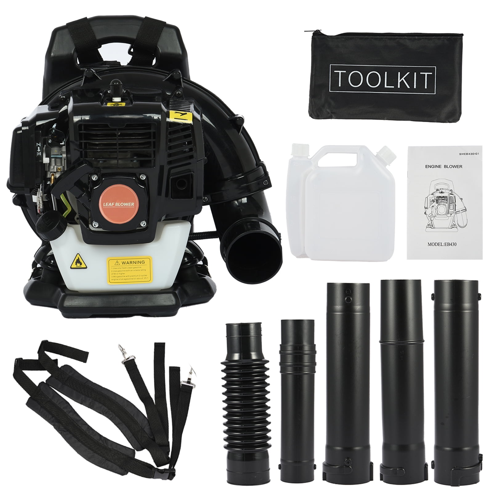 Tereitr 552cc 1.7HP Gas Backpack Leaf Blower, 550 CFM Air Volume with ...