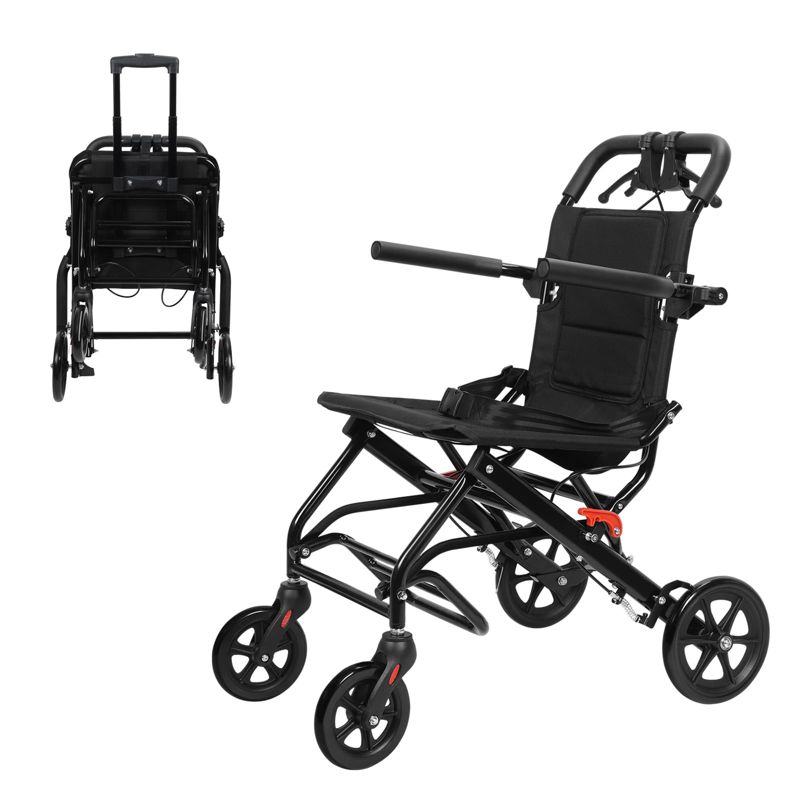 Tereitr Manual Wheelchair for Elderly, Lightweight Foldable Transport ...