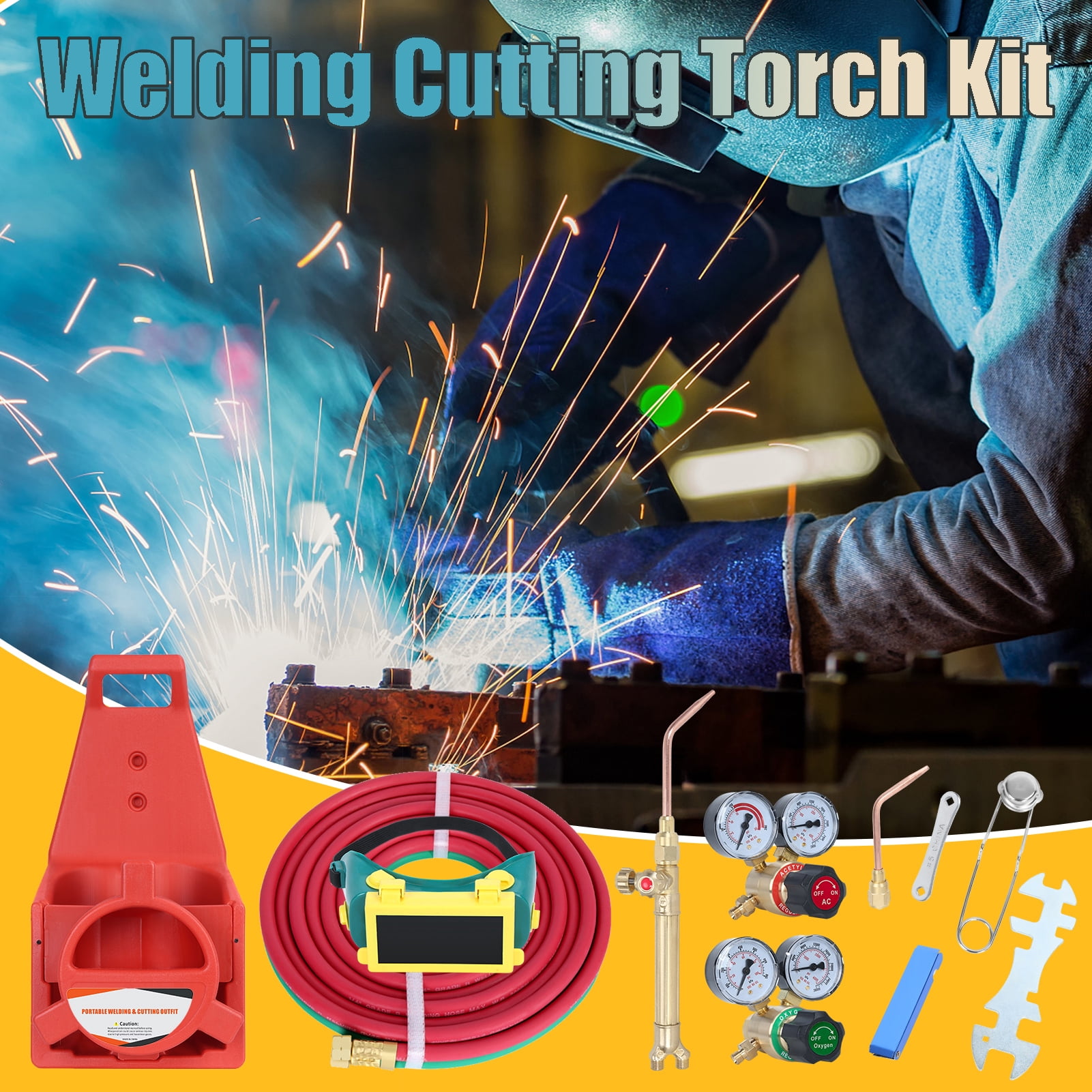 Tereitr Oxy Acetylene Torch Kit, Portable Acetylene Welding Cutting ...