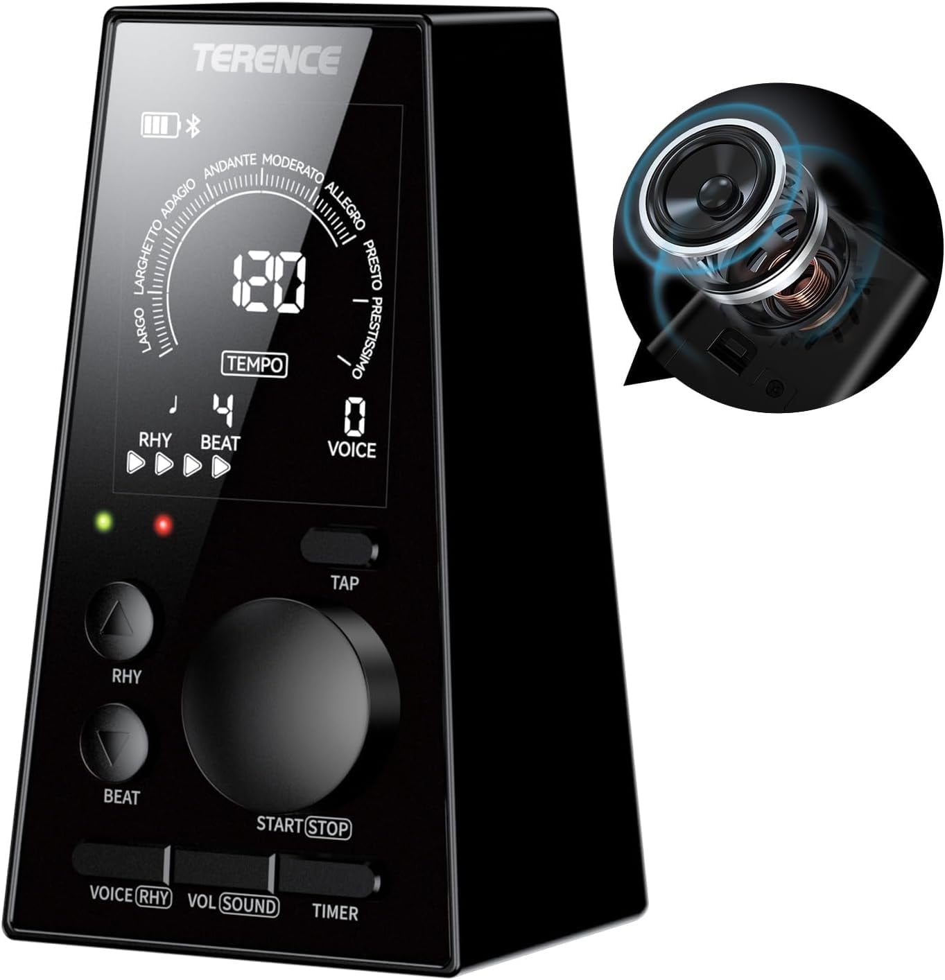 Terence Digital Metronome, Electronic Metronome with Volume, Rhythm ...