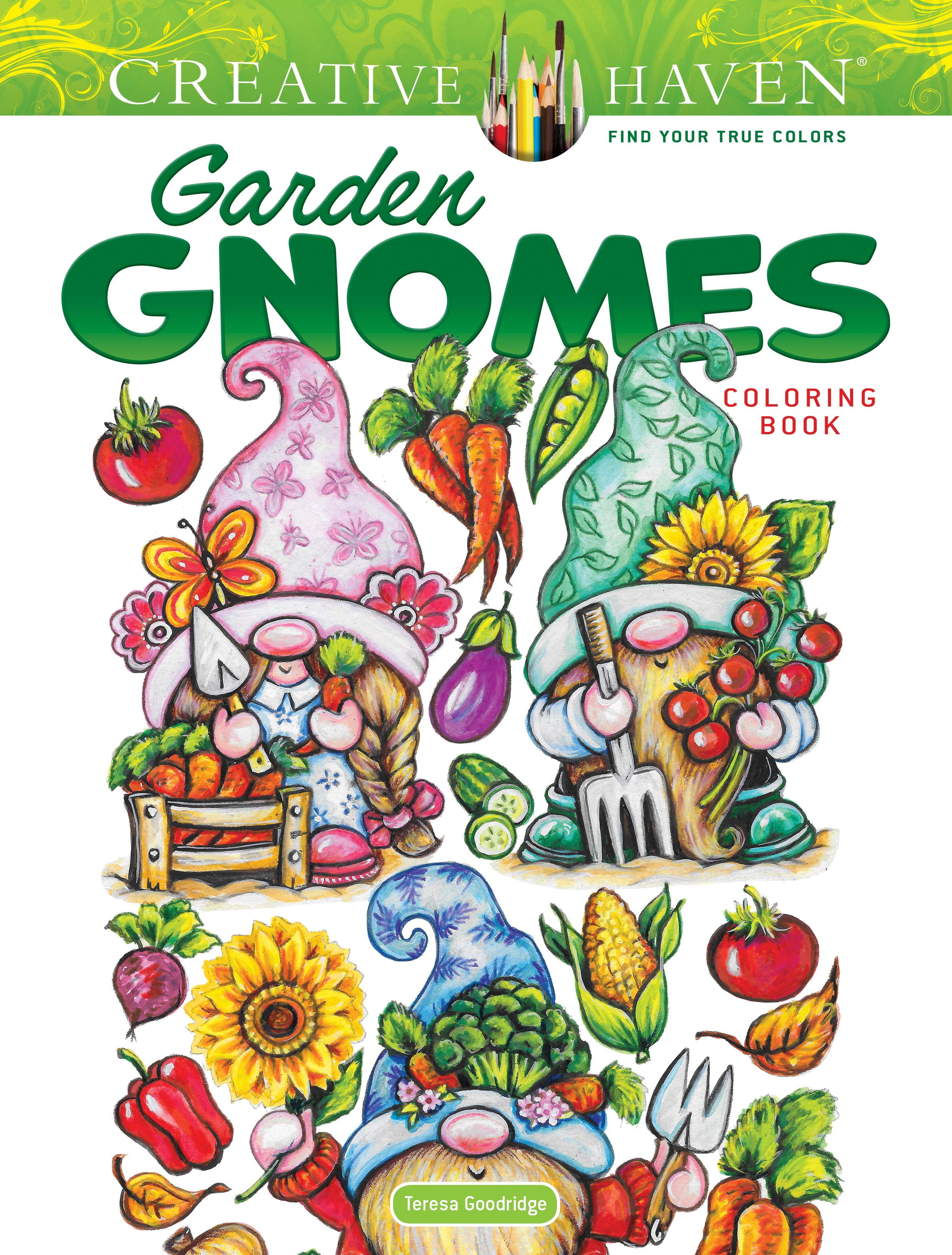 Creative Haven Garden Gnomes Coloring Book, 64 pages (Paperback ...