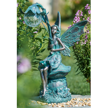 GlitZGlam Emma the Sitting Garden Fairy – a Miniature Fairy Statue for ...
