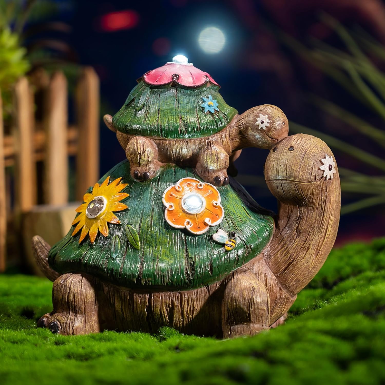 Teresa's Collections 6.7'' Turtle Garden Statue with Solar Lights ...