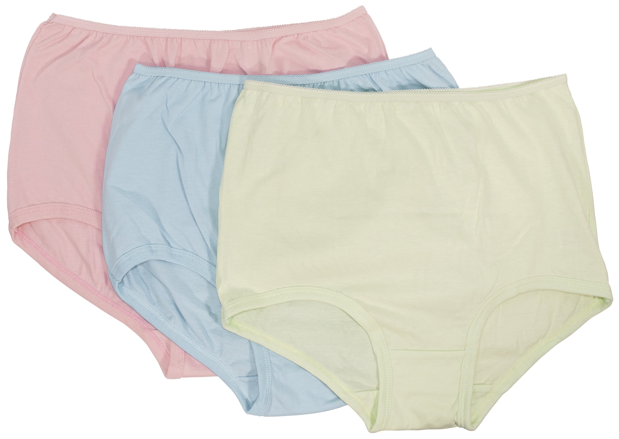 100% Cotton Cuff Leg Panty, Three Pack in Assorted Pastels Size 6 ...