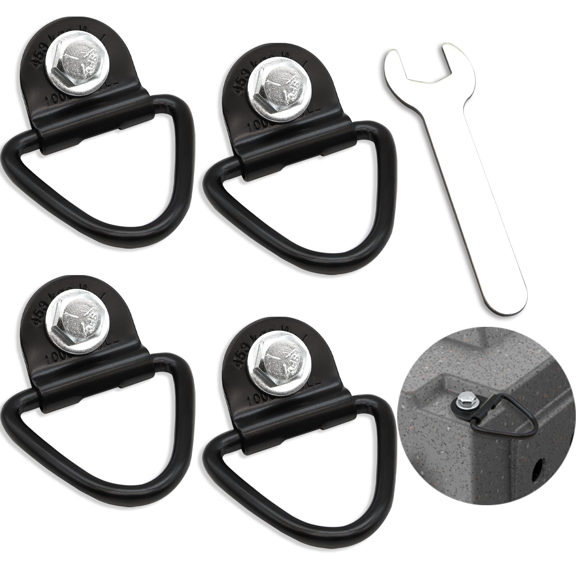 Terixe 4 Pack Tie IRF13 Down Kit for Tie Down D-Ring Kit, 1000lb Load ...