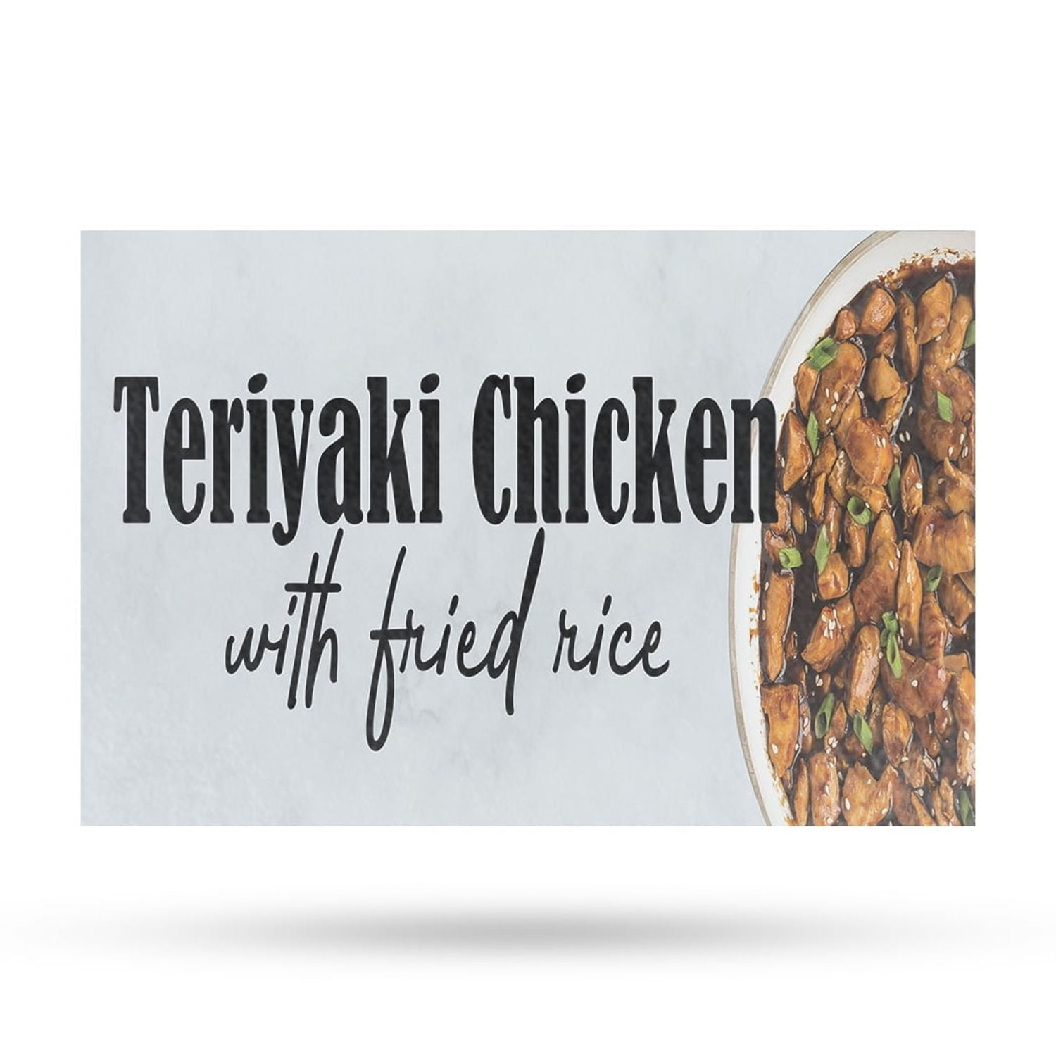 Teriyaki Chicken with Fried Rice Vinyl Decal 12 Inch x 16 Inch ...