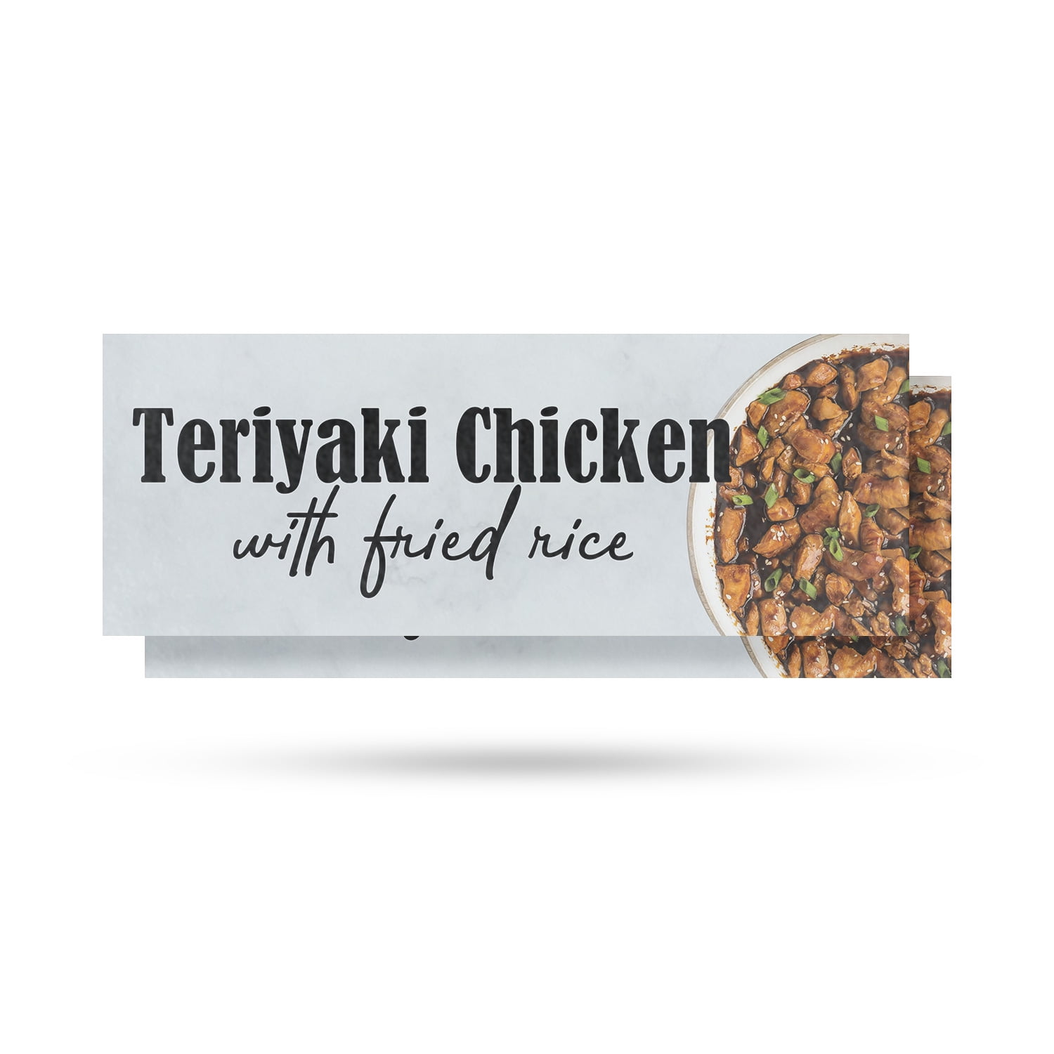 Teriyaki Chicken with Fried Rice Vinyl Decal 2 Pack of 12 Inch x 5 Inch ...