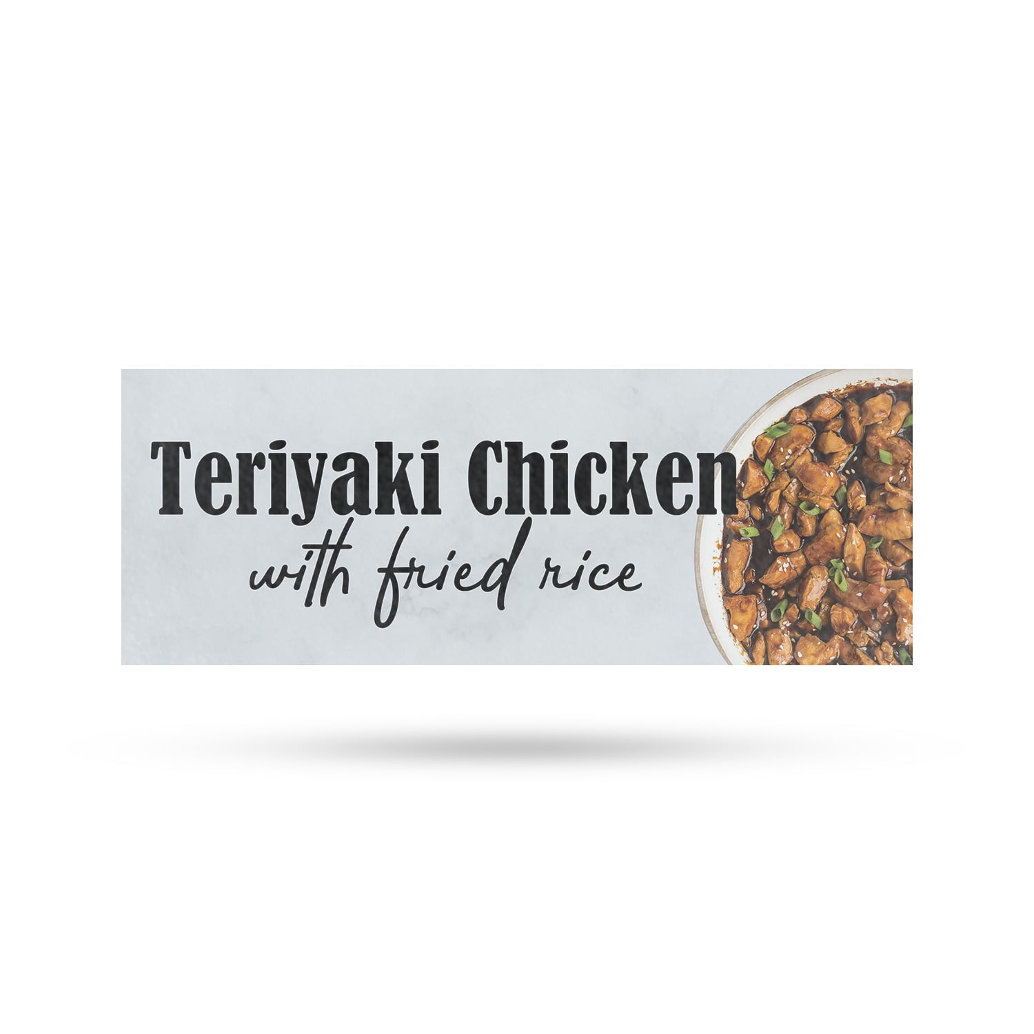 Teriyaki Chicken with Fried Rice Vinyl Decal 24 Inch x 9 Inch ...