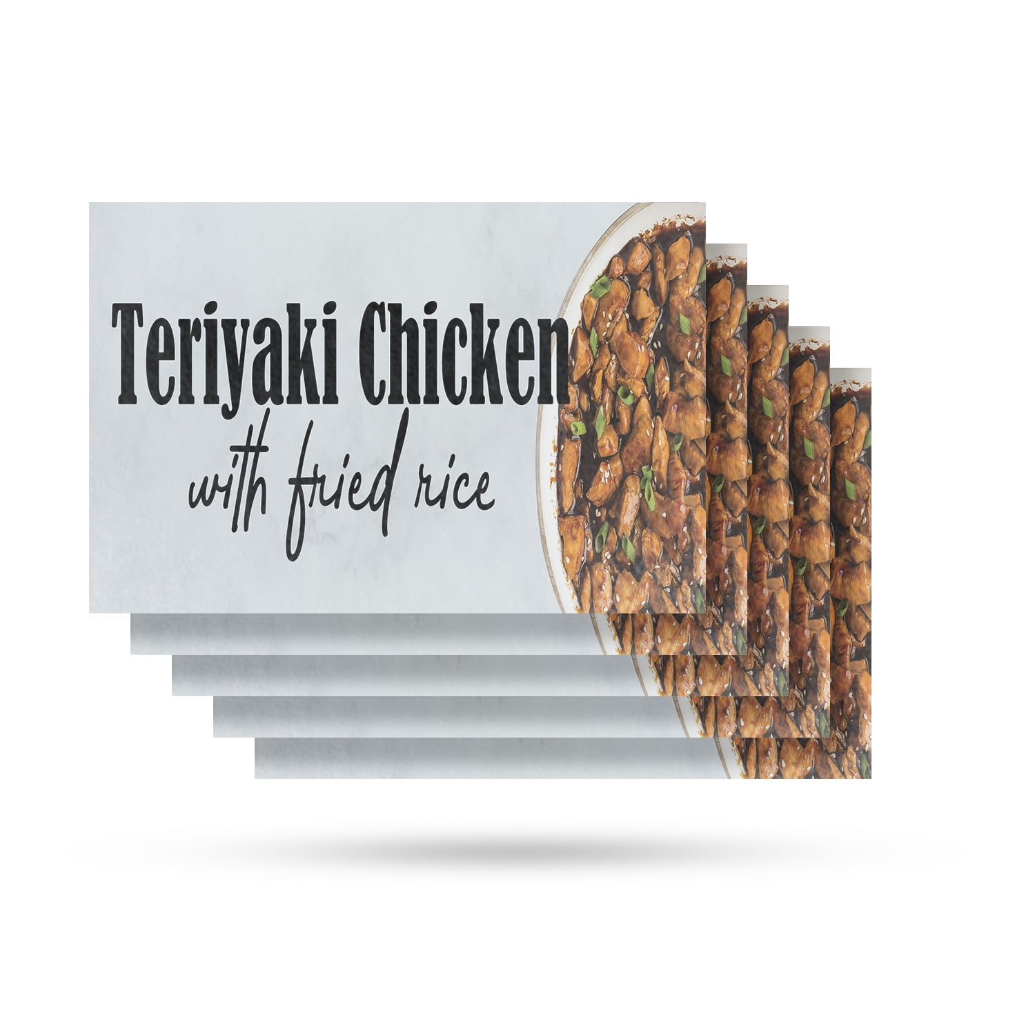 Teriyaki Chicken with Fried Rice Vinyl Decal 5 Pack of 12 Inch x 16 ...