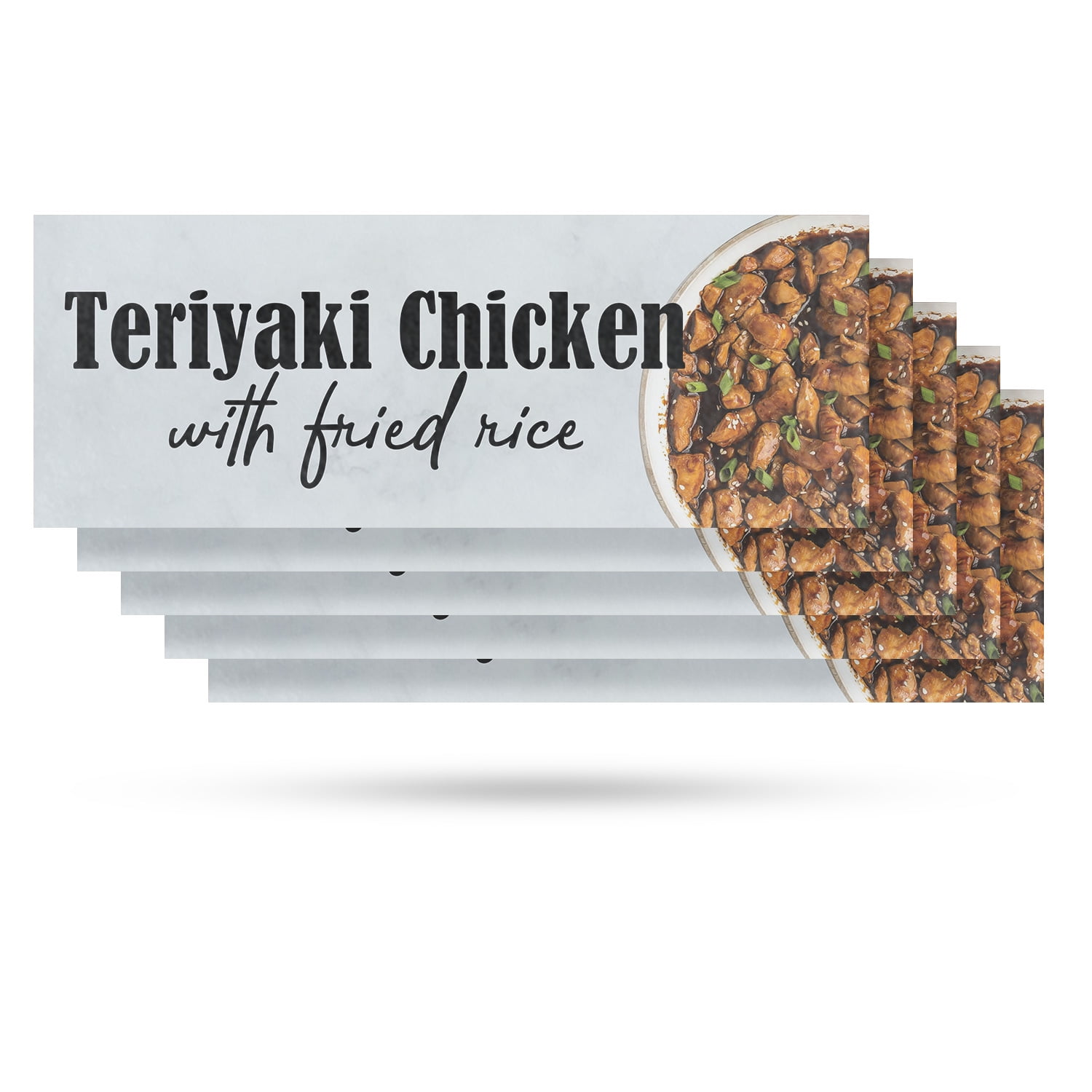 Teriyaki Chicken with Fried Rice Vinyl Decal 5 Pack of 12 Inch x 5 Inch ...