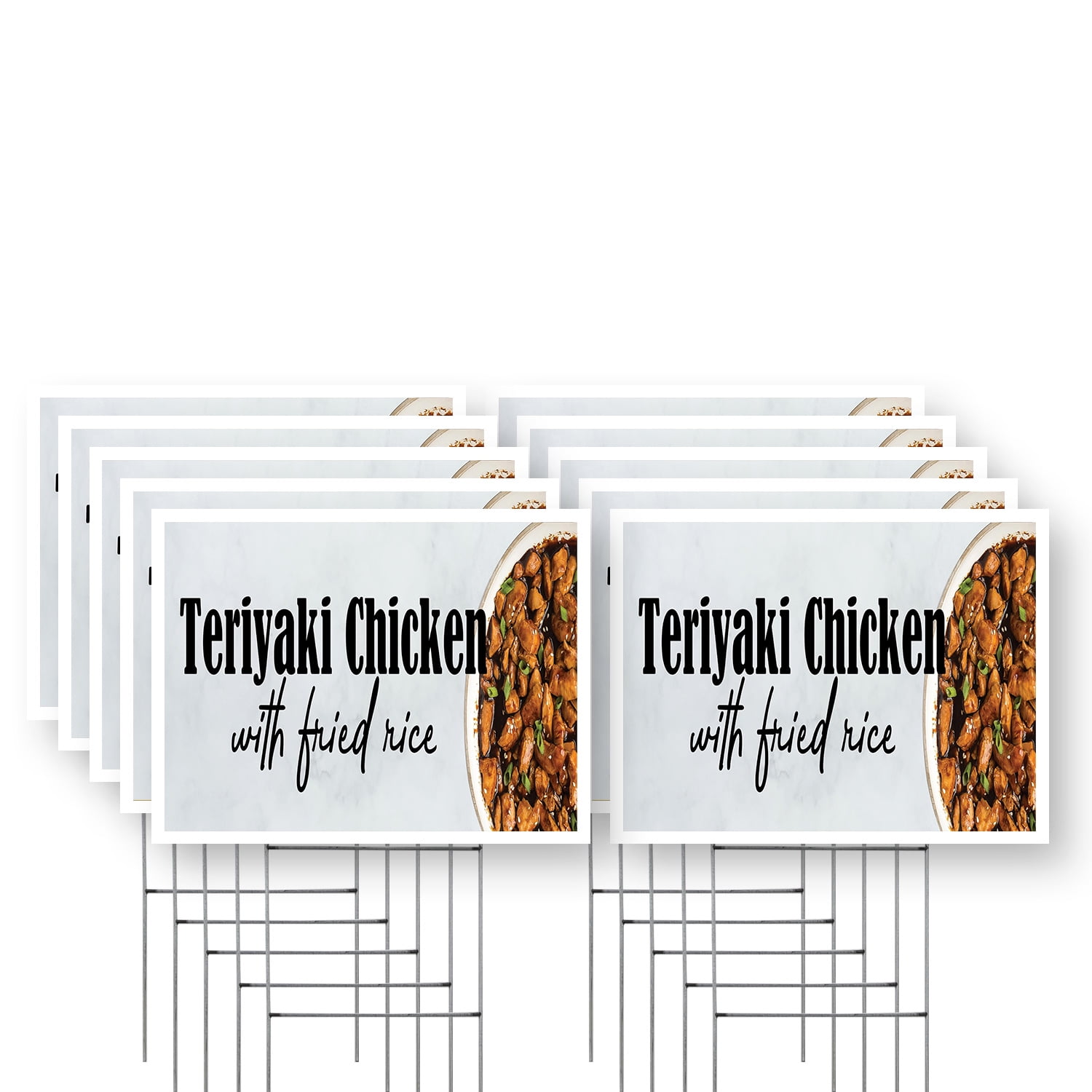 Teriyaki Chicken with Fried Rice Yard Sign 10 Pack of 12 Inch x 16 Inch ...