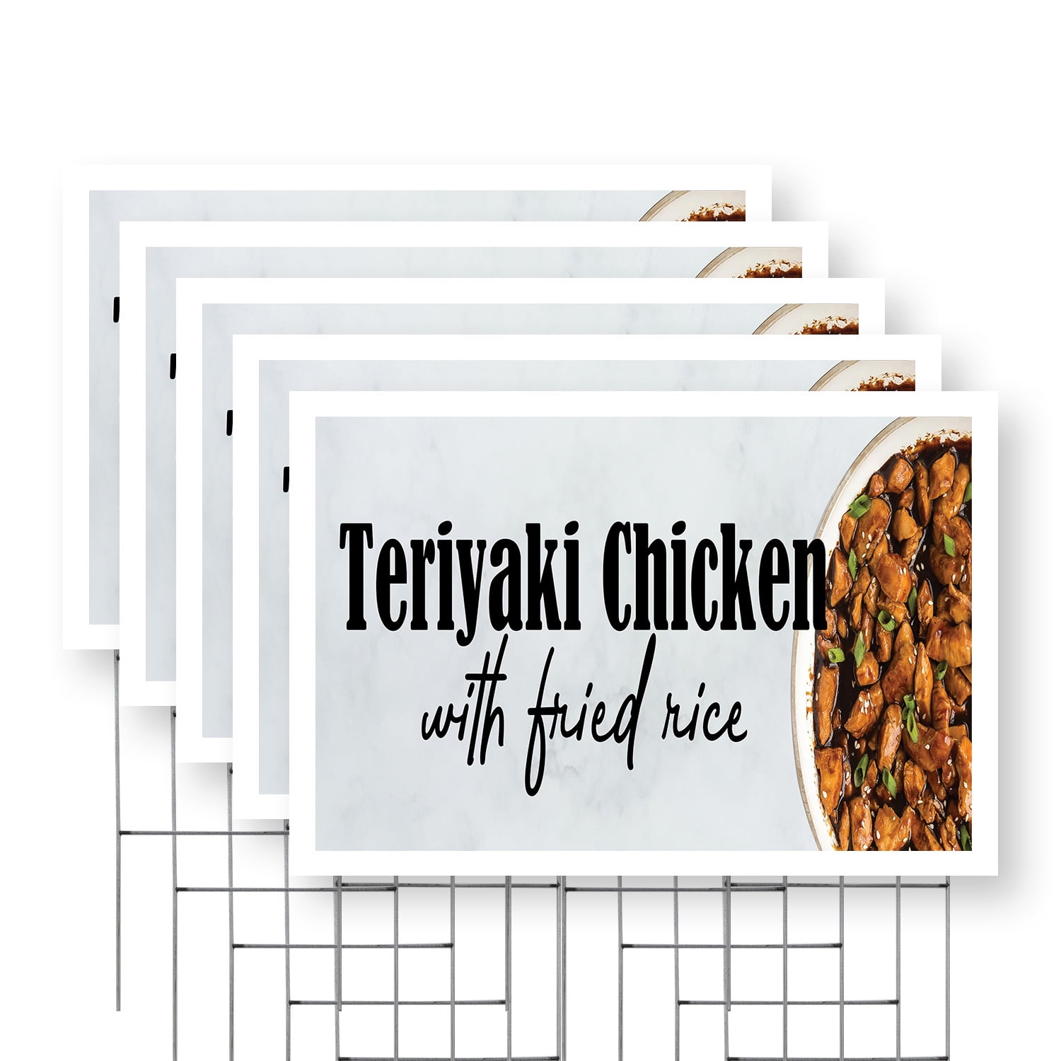 Teriyaki Chicken with Fried Rice Yard Sign 5 Pack of 24 Inch x 36 Inch ...