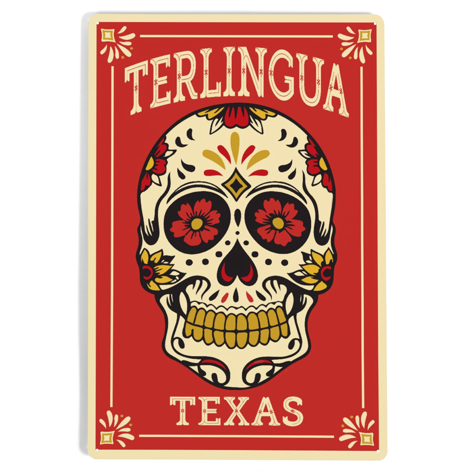 Terlingua, Texas, Day of the Dead, Sugar Skull and Flower Pattern ...