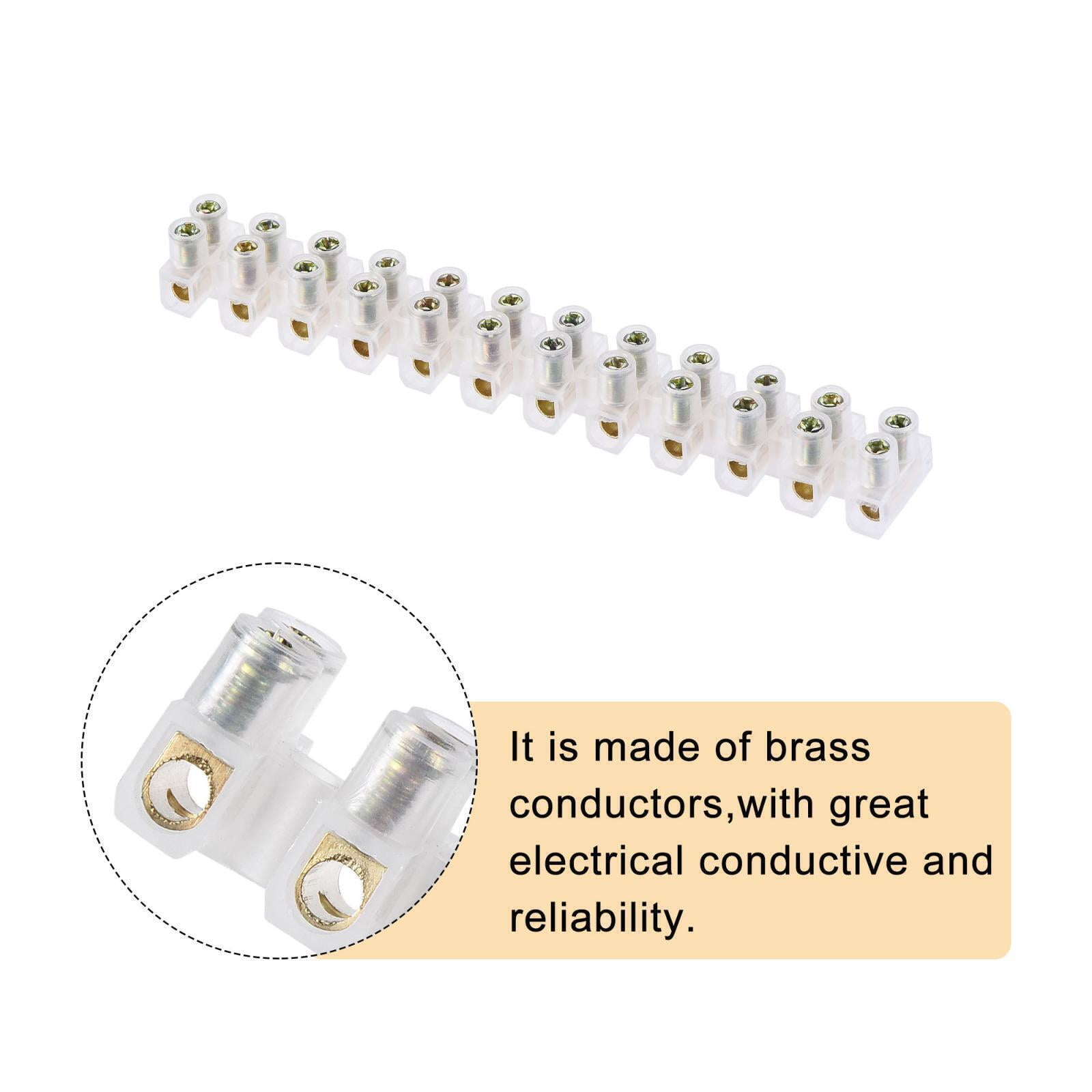 Terminal Block 12 Position Dual Row 380V 15A Type U Wire Connector 10 ...
