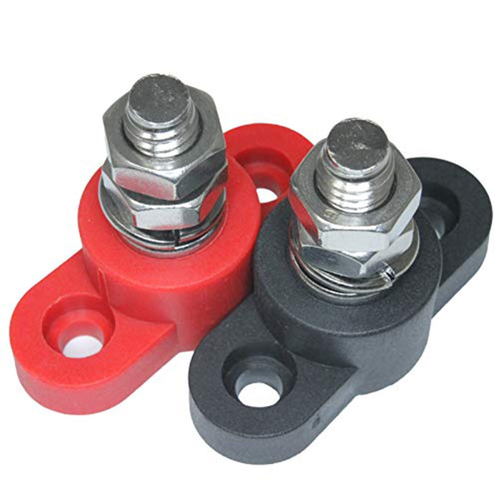 Terminal Block 4 X 3/8 Lug X 8 Threaded Red& Black Set Stainless Steel ...