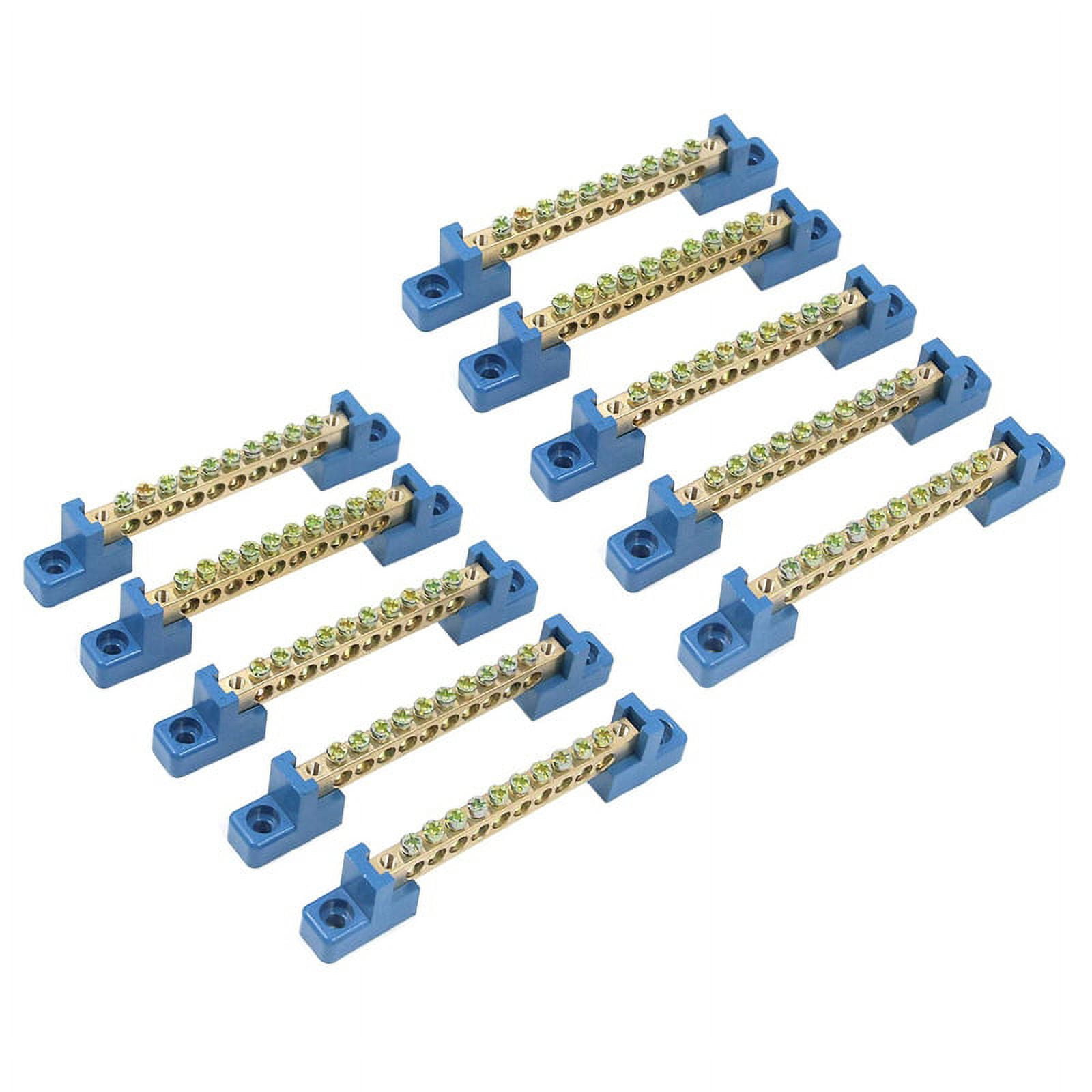 Terminal Block Blue Terminal Bus Bar 10 Positions Screw Brass Terminal ...