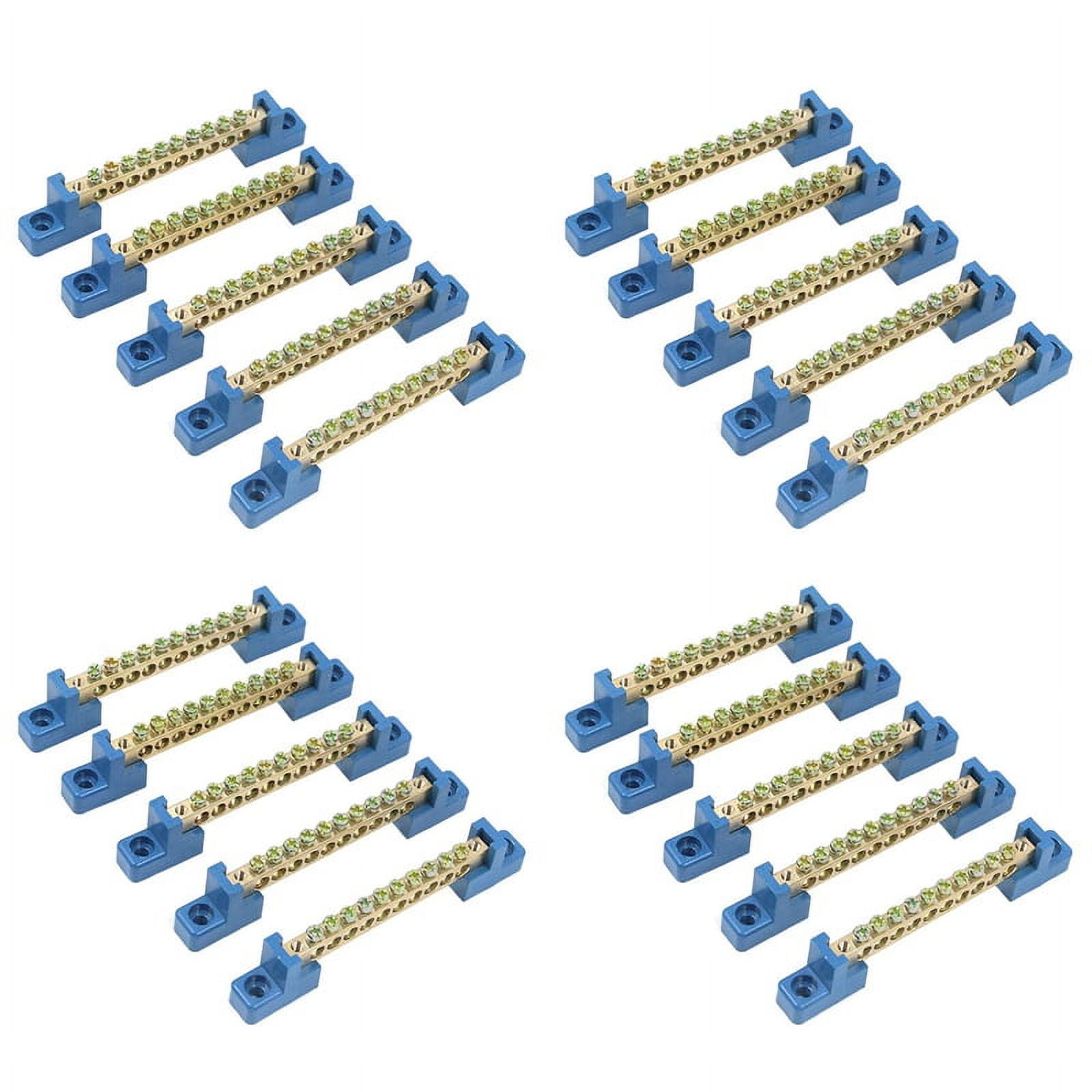 Terminal Block Blue Terminal Bus Bar 10 Positions Screw Brass Terminal ...