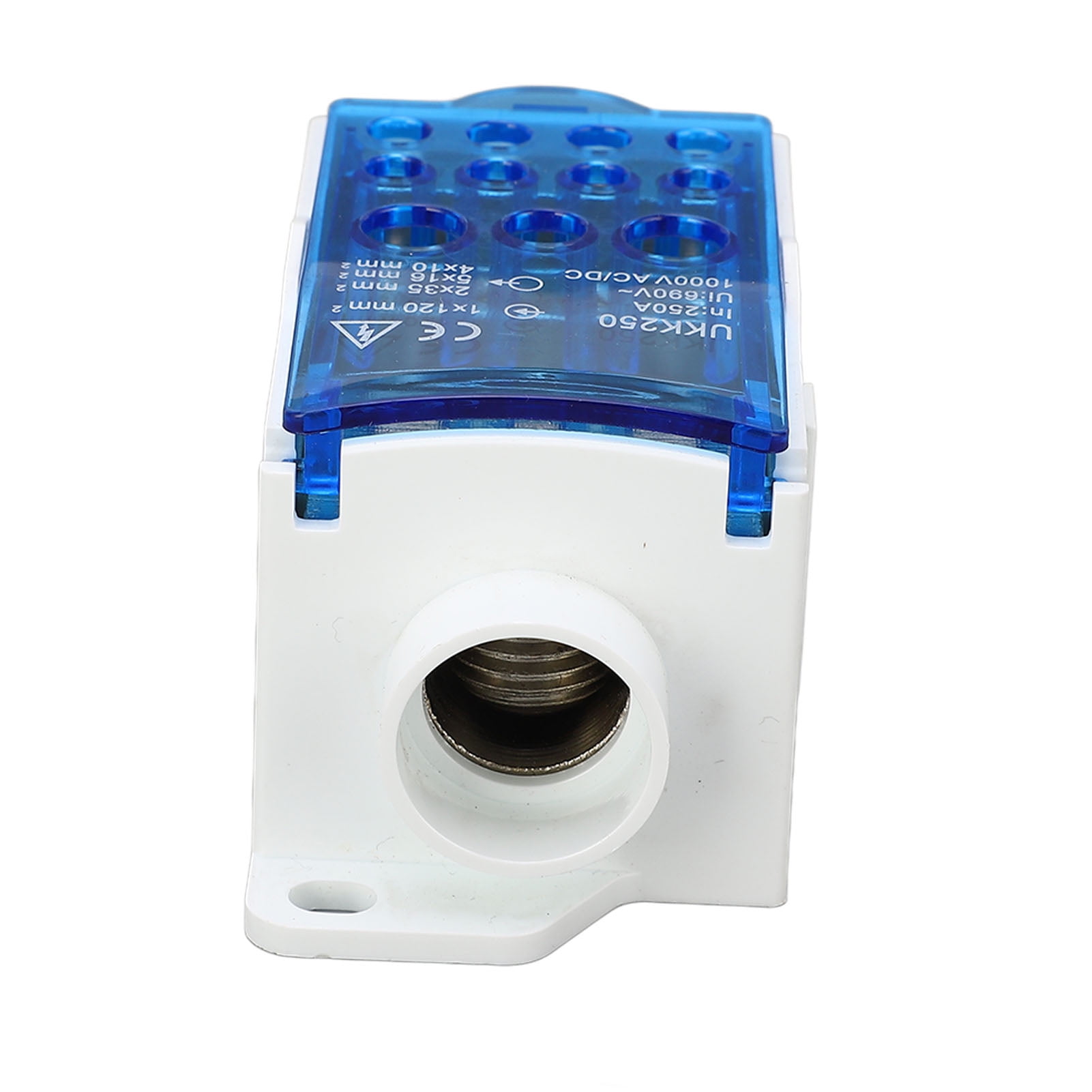 Terminal Block Junction Box Splicing Din Rail Single Pole Power Distribution Box 690v 250a Blue