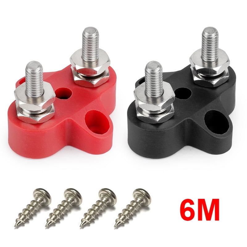 Terminal Block M6 Dual Stud 80A DC 48V Bus Bar Power Terminal Block ...