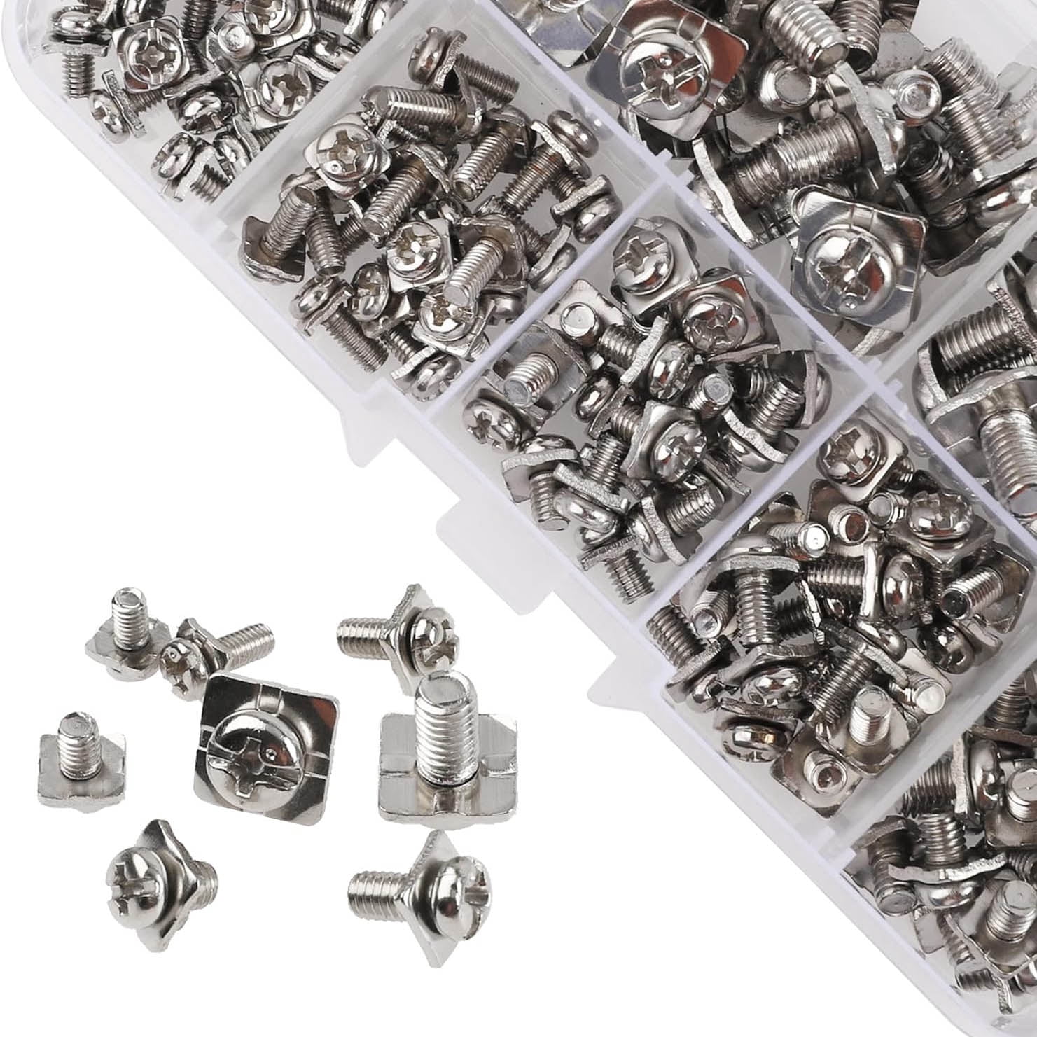 Terminal Block Screws Assortment Kit with Square Washers, Nickel Plated ...