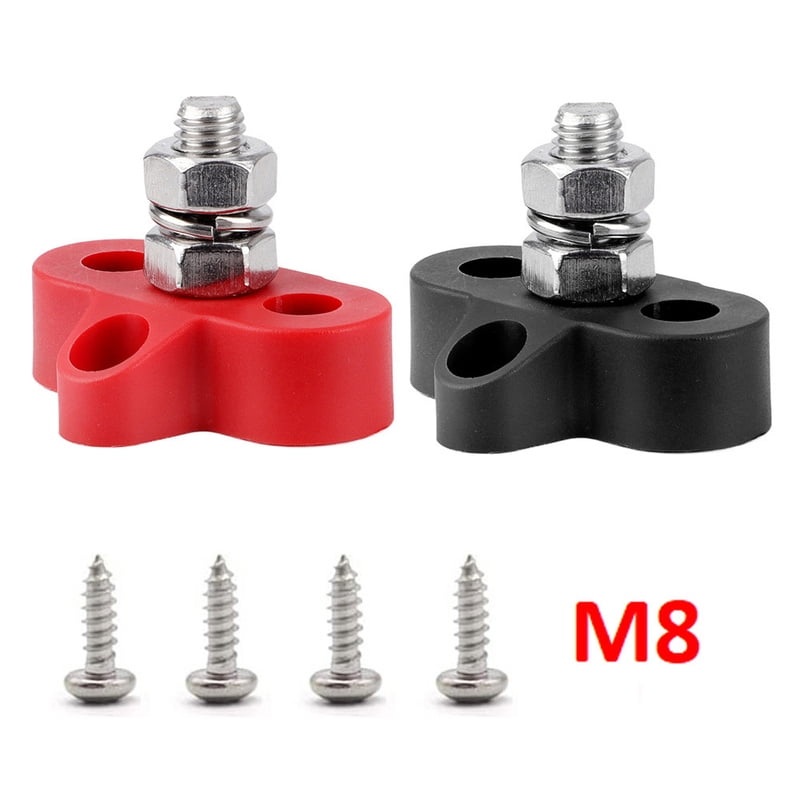Terminal Block Studs M6 M8 M10 Positive Negative Heavy Duty Bus Bar 5/16" 1/4" Power ...