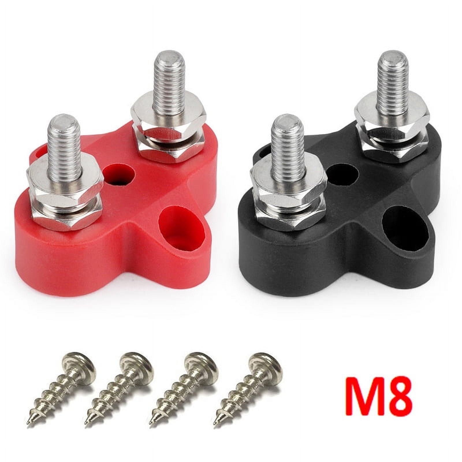 Terminal Block Studs M6 M8 M10 Positive Negative Heavy Duty Bus Bar 5/16" 1/4" Power ...