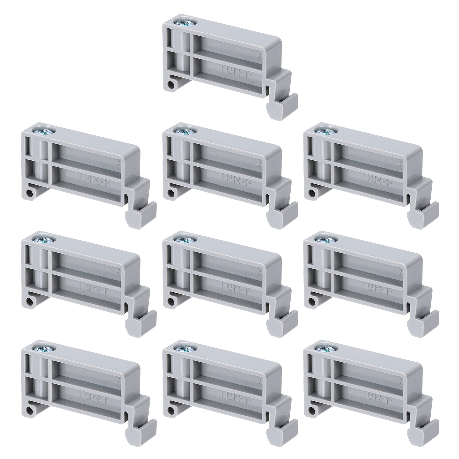 Terminal Blocks 10 Pack TBR-F Rail Mount Fuse Holder Screw Terminal Block Wire End Bracket ...