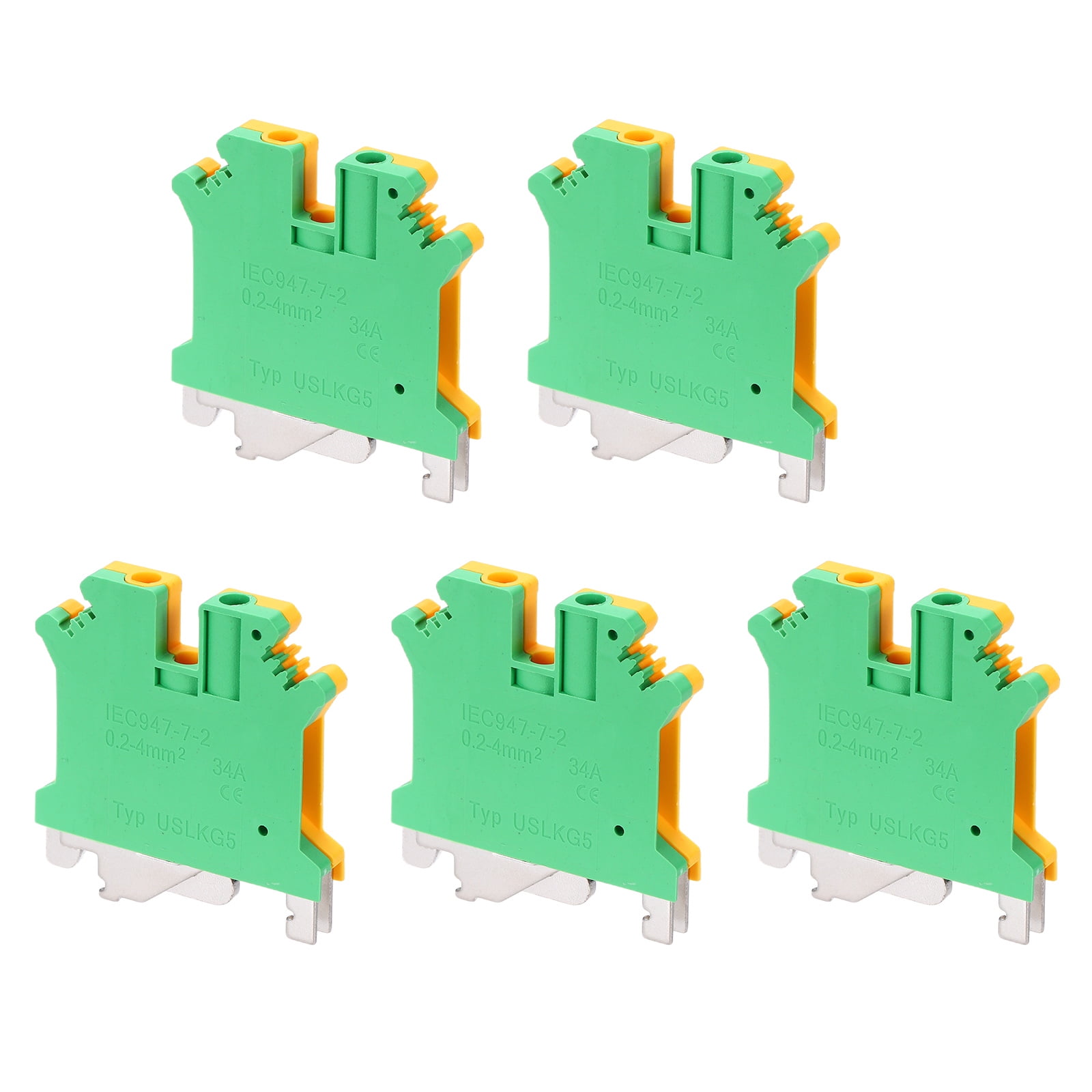 Terminal Blocks 5 Pack USLKG5N Rail Mount Fuse Holder Screw Terminal ...