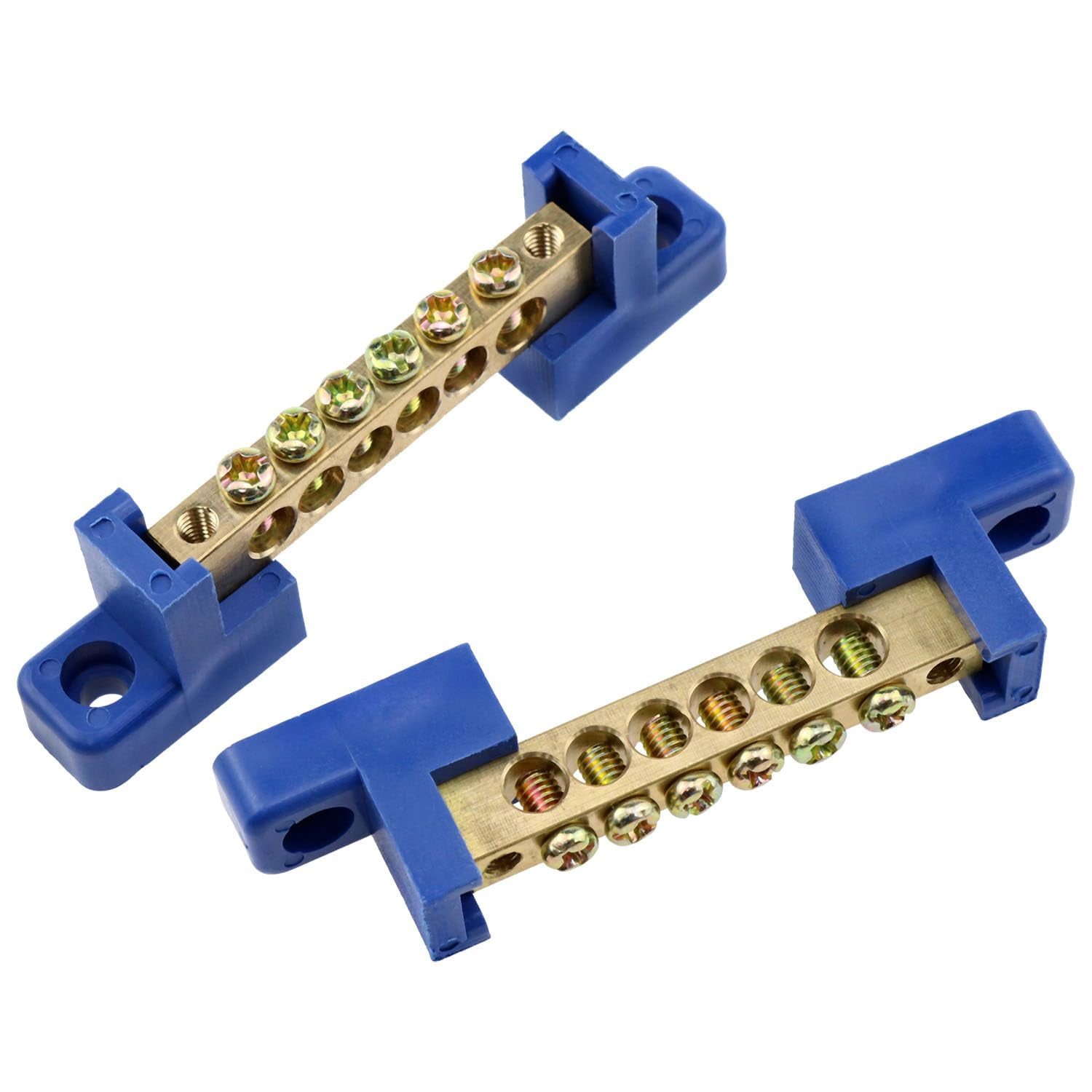 Terminal Bus Bar Terminal Blocks - Copper Wires Terminal Grounding Bars ...