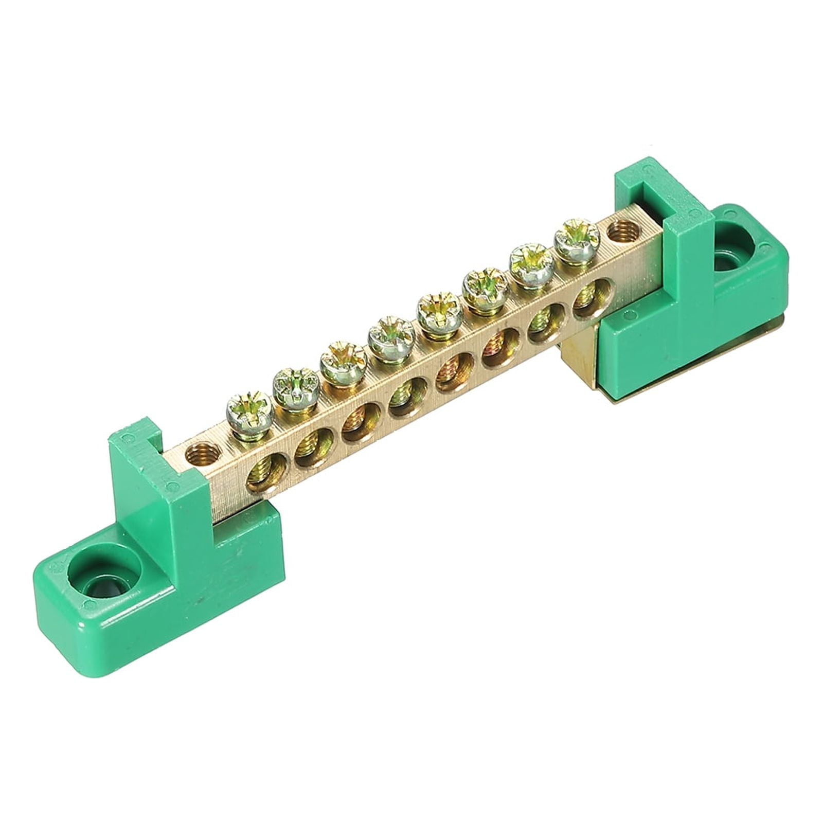 Terminal Ground Bar Screw Block Barrier Brass 8 Positions Green ...
