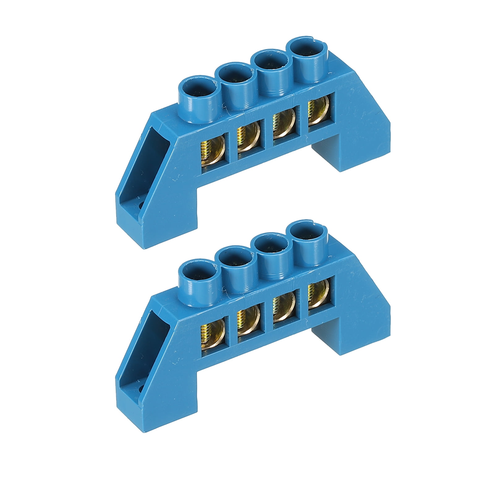Terminal Grounding Bar Block Barrier Brass Strip 4 Positions Blue Pack ...