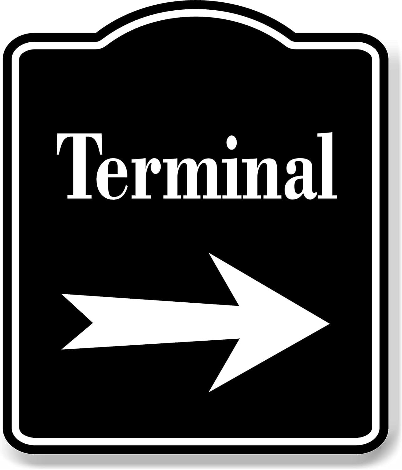 Terminal Right Arrow BLACK Aluminum Composite Sign, 15"x18" - Walmart.com