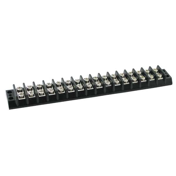 Terminal Strip, 16 Pole, 2 Row, 20 A, 300 V AC, 12 AWG, Screw ...