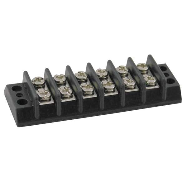 Terminal Strip, 6 Pole, 2 Row, 20 A, 300 V AC, 12 AWG, Screw ...