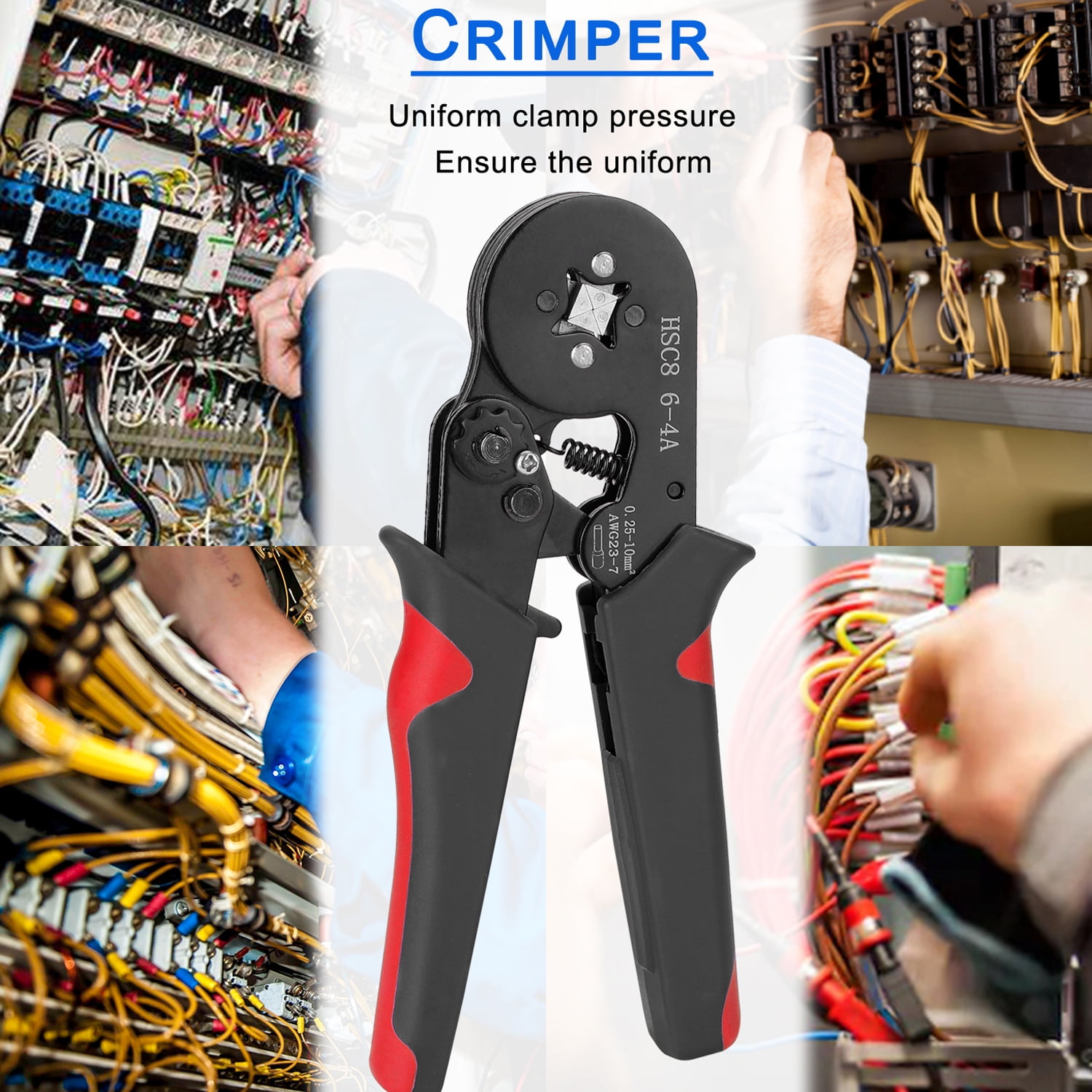 Terminals HSC8 6-4 0.25-10m㎡ AWG23-7 Ferrule Crimping Tool Kit High ...