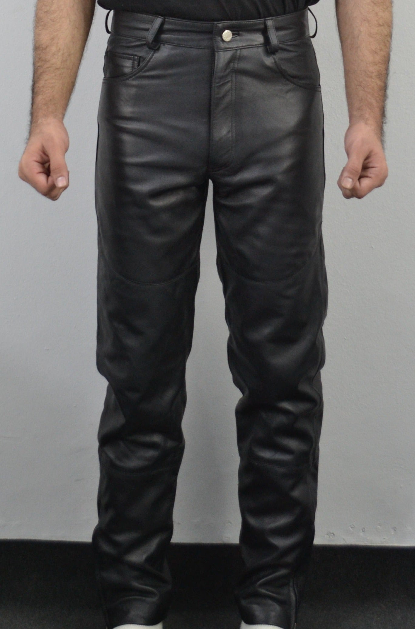 Terminator 2 Arnold Black Costume Straight Leather Pant - Walmart.com