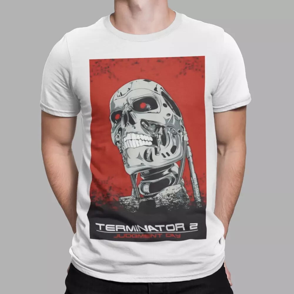 Terminator 2 T-Shirt Retro Movie 80s Cyborg Cyberdyne Skynet Film Robot ...