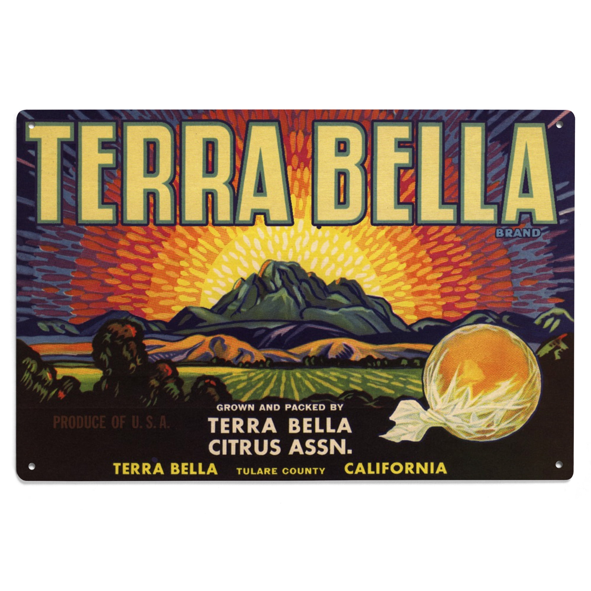 Terra Bella Brand, Terra Bella, California, Citrus Crate Label Birch ...