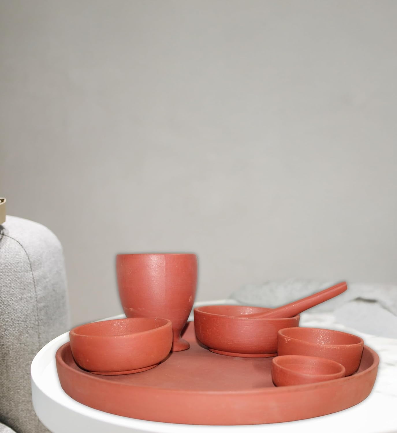 Terra Charms Clay DinnerThali Beautifully Crafted Clay Thali Set Indian Dinnerware for Authentic ...