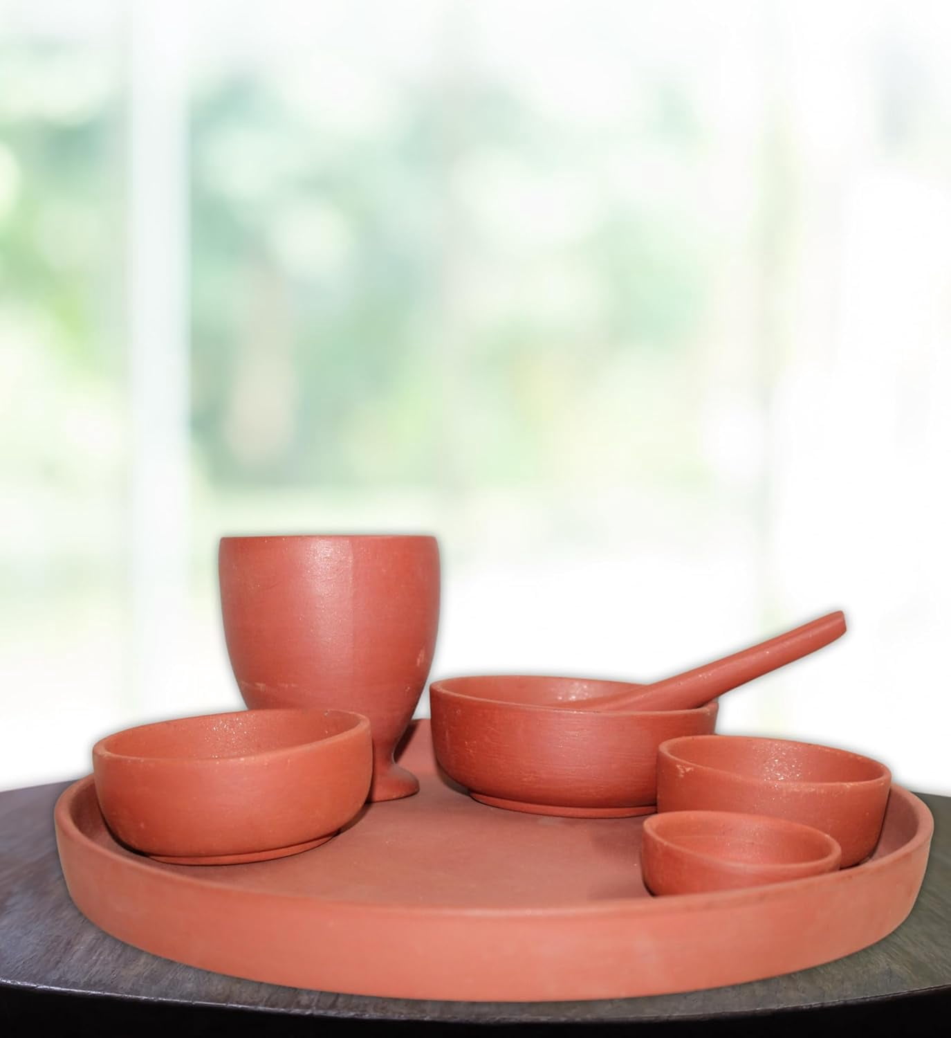 Terra Charms Dinner Thali Cultural Craft Premium Clay Thali Set Elegant ...