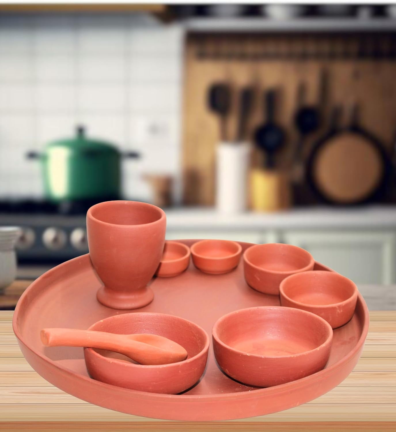 Terra Charms Rustic Charm Clay Thali Set Complete Traditional Indian ...